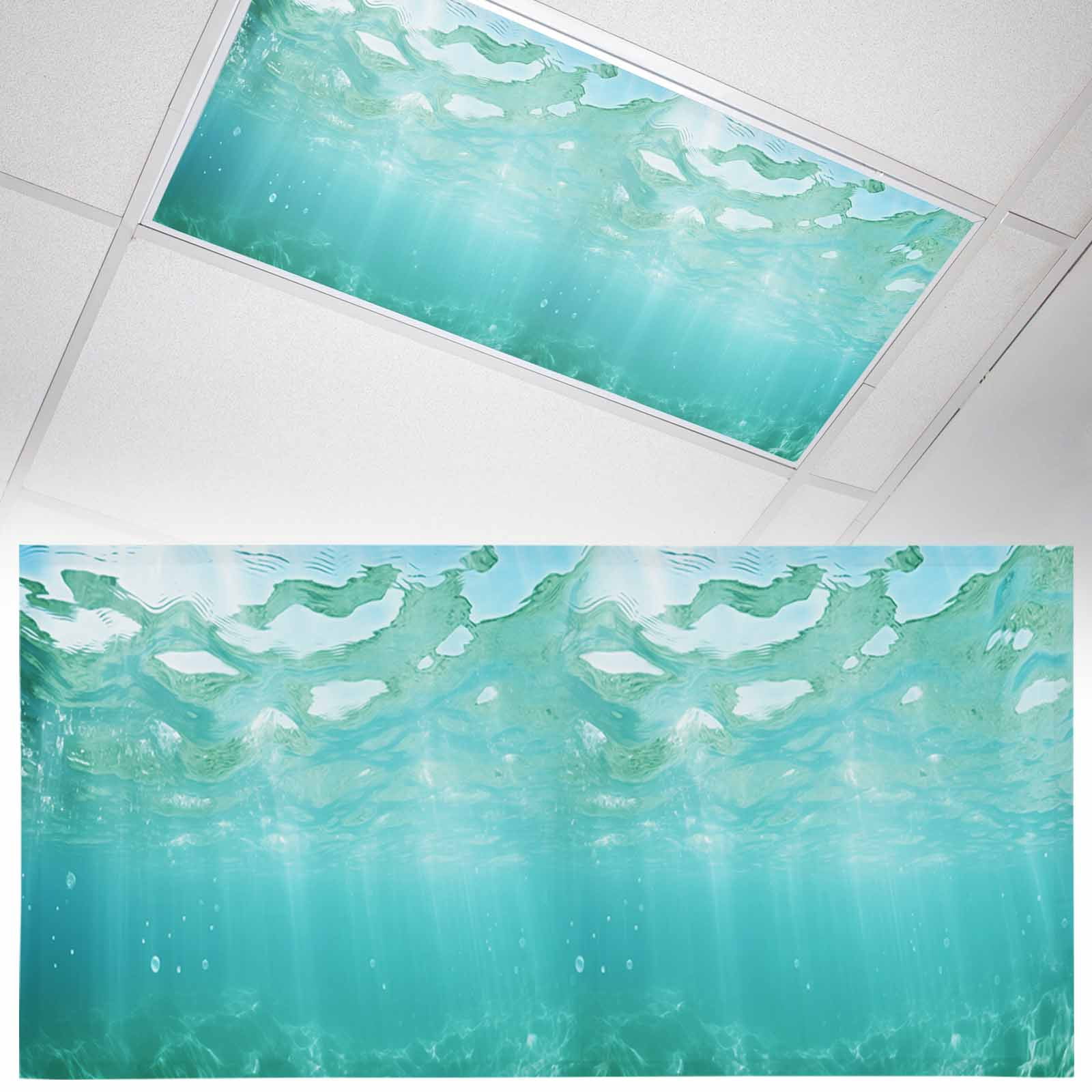 1 Pack Magnetic Fluorescent Light Covers, 2x4 Ft, Summer Sea Water Teal ...
