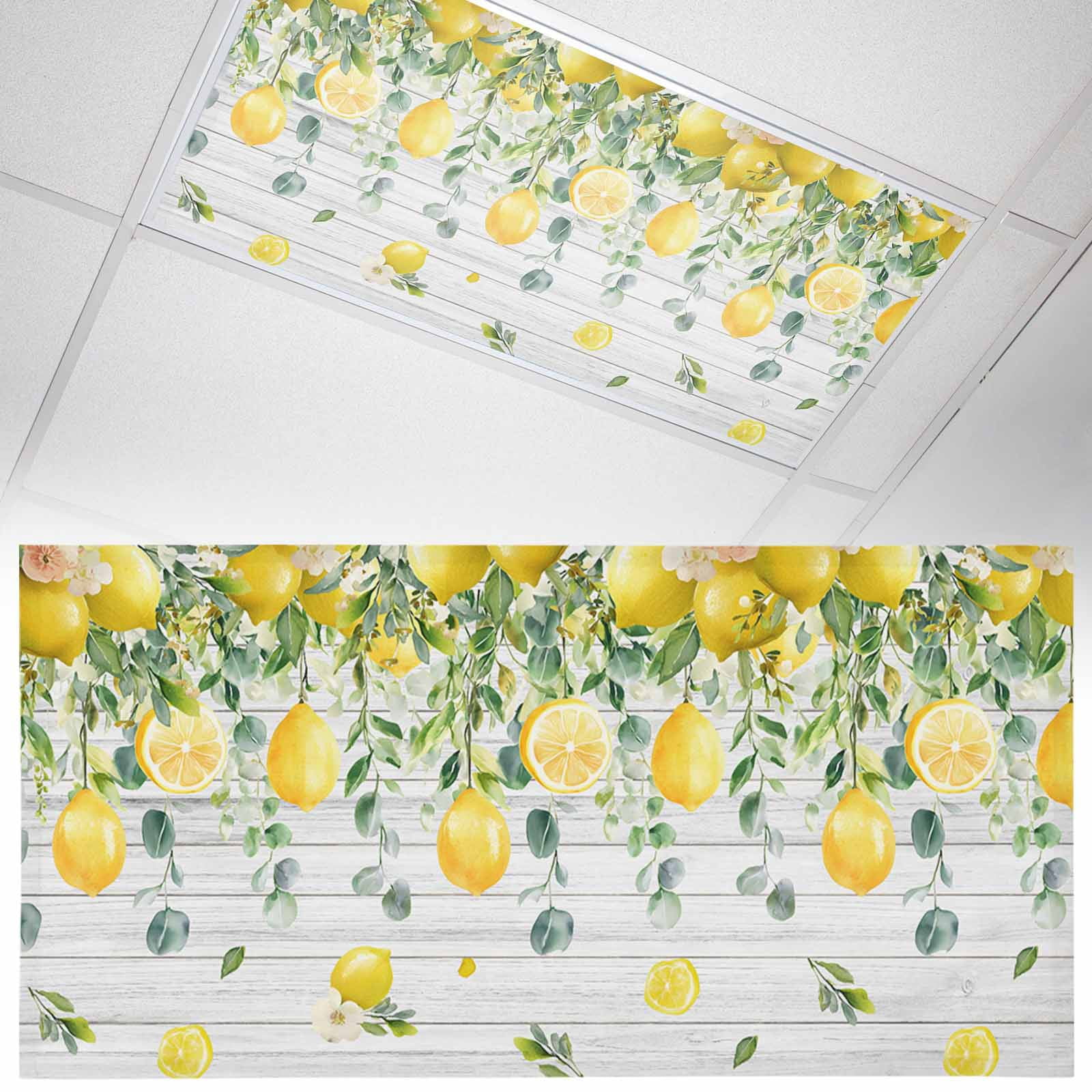 1 Pack Magnetic Fluorescent Light Covers 2x4 Ft, Yellow Lemon ...