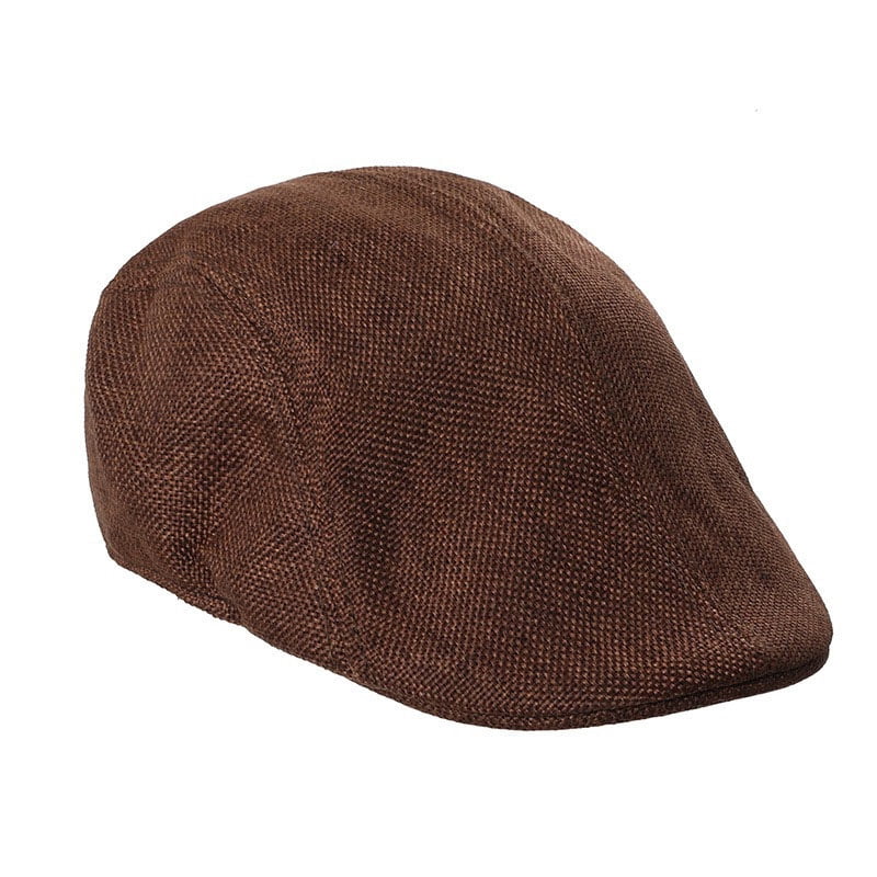 1 Pack Men Linen Blend Flat Beret Newsboy Cap Breathable For Summer ...