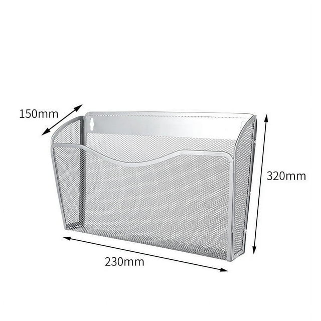 1 Pack Mesh Wall Mounted File Holder Metal Wall File Pocket Organizer ...