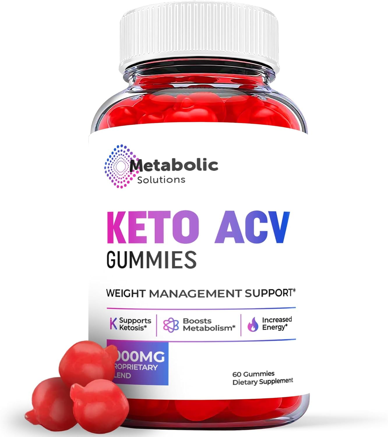 (1 Pack) Metabolic Solutions Keto ACV Gummies - Apple Cider Vinegar ...