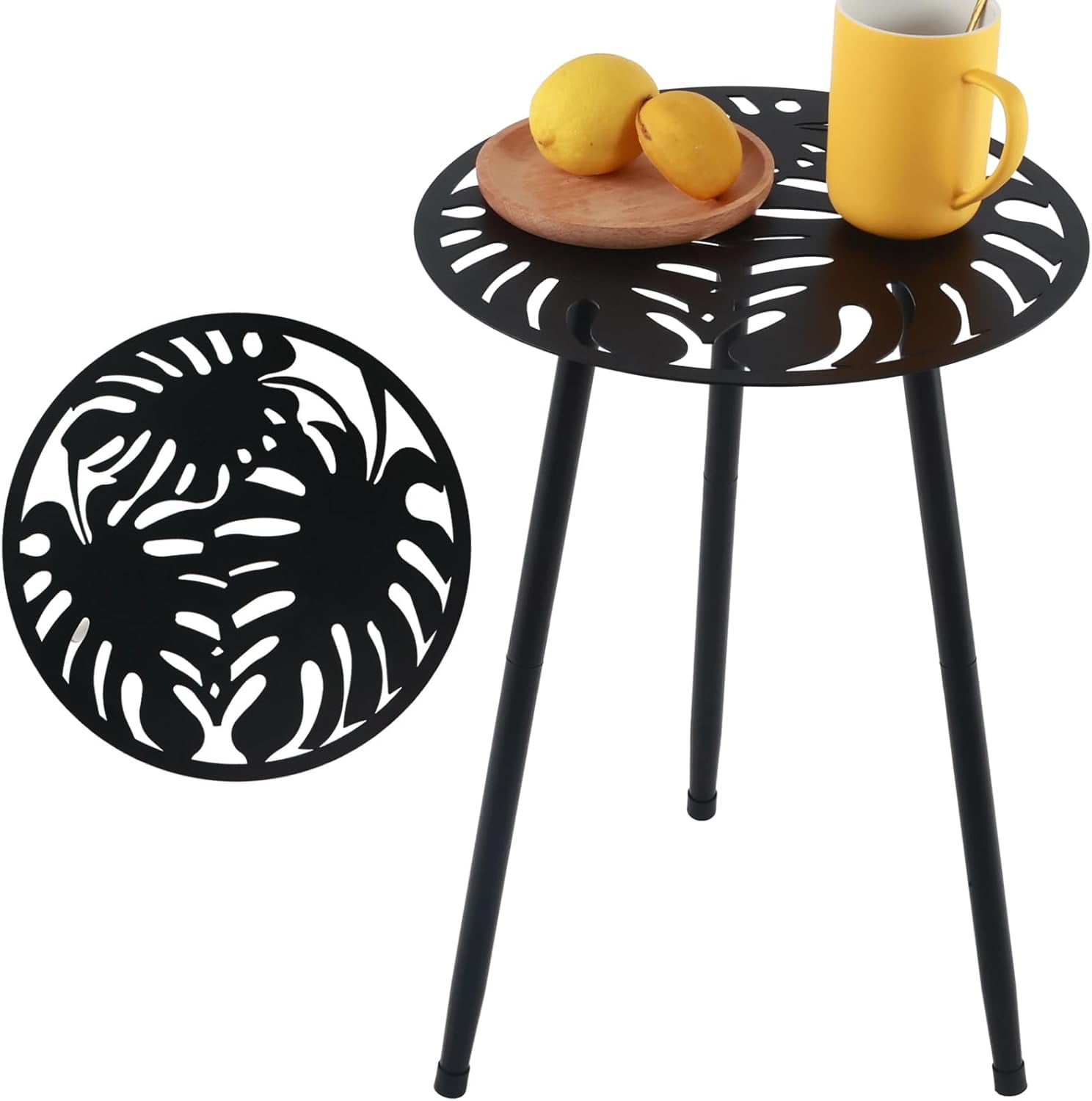 1 Pack Metal Outdoor Side Tables Small Outside End Table for Patio ...