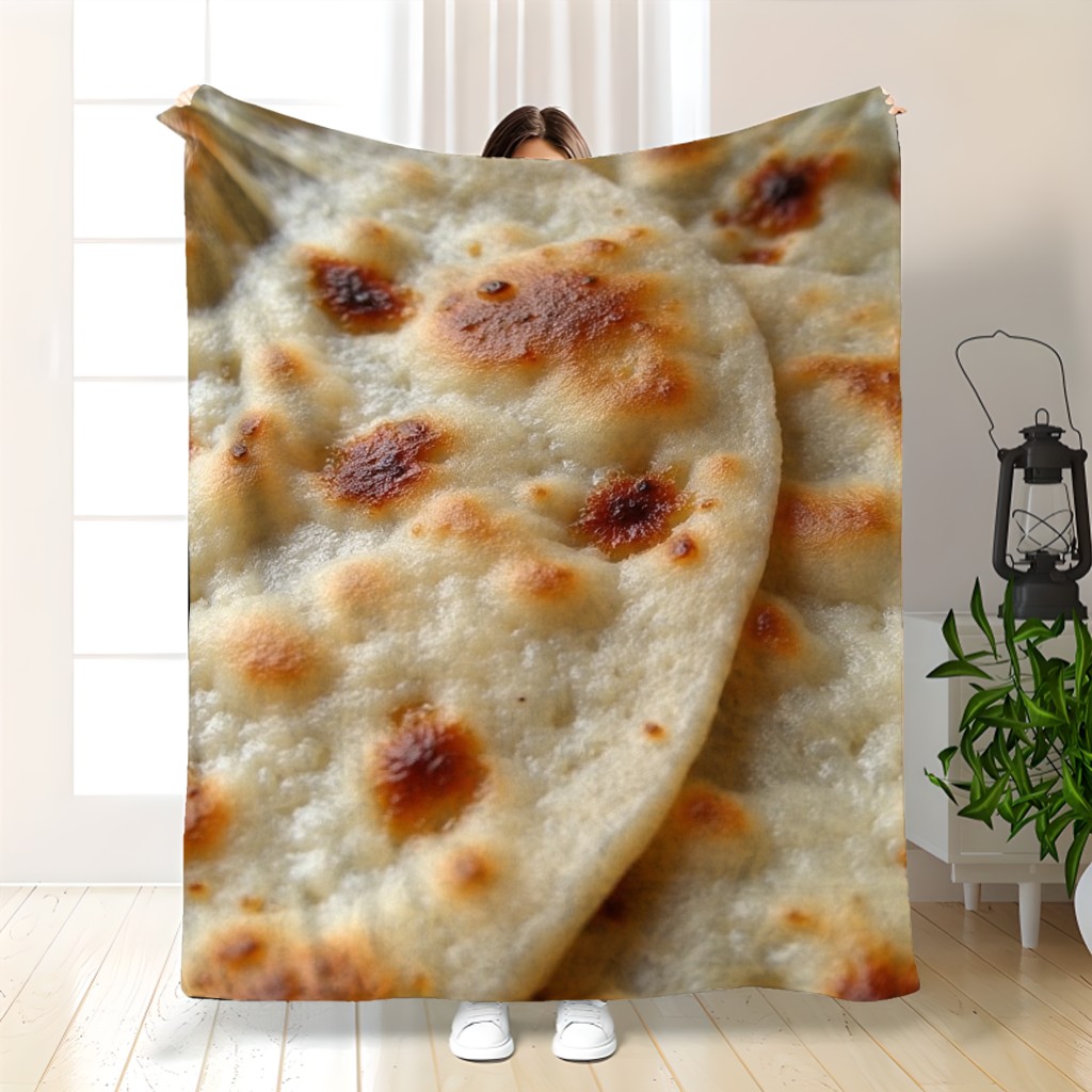 1-Pack Mexican Burrito Print Flannel Throw Blanket - Soft Tortilla Wrap ...