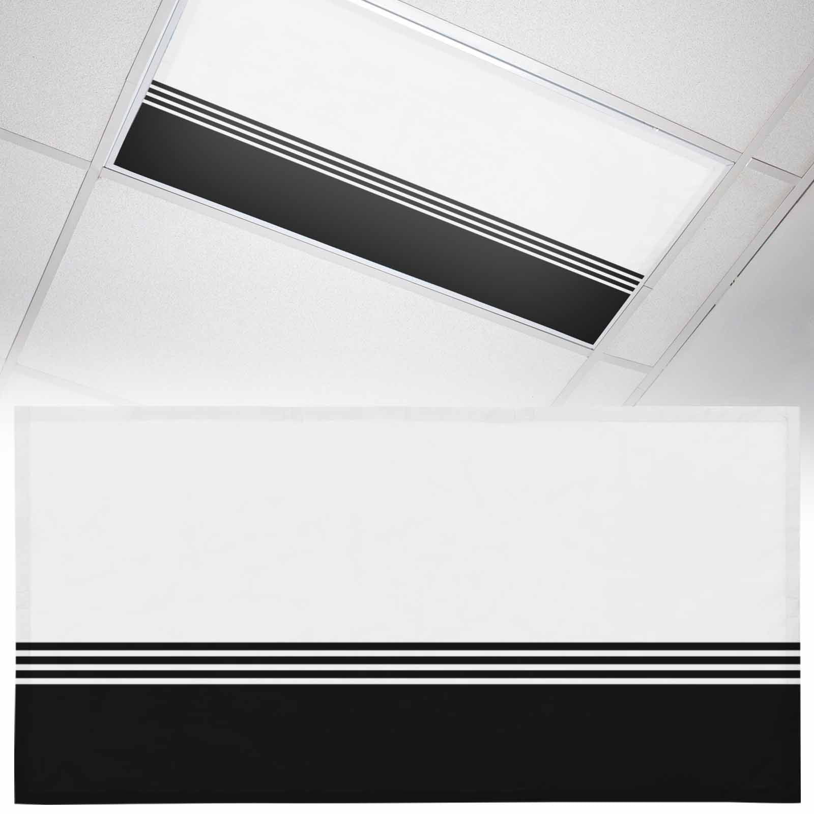 1 Pack Modern Art Fluorescent Light Covers for Ceiling Lights Black ...