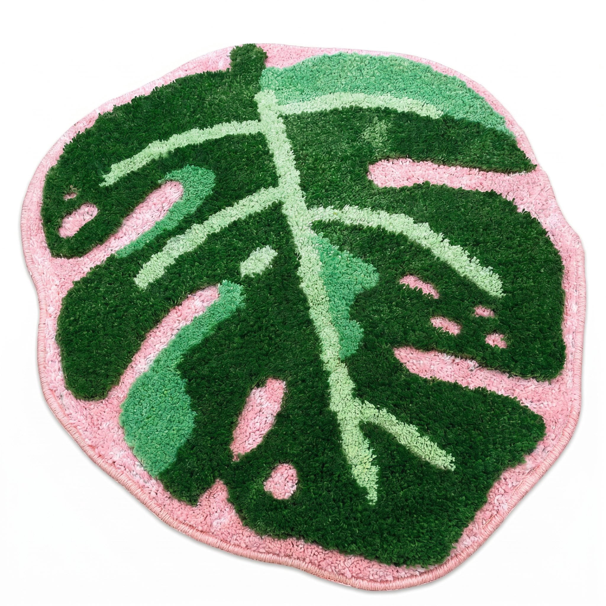 1 Pack Monstera Leaf Bath Mat, Non-Slip Plush Bathroom Rug, Absorbent ...
