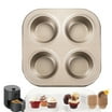 Yorkshire Pudding Pan Set of 2, 4-Cup Nonstick Muffin Top Pan, Shallow ...