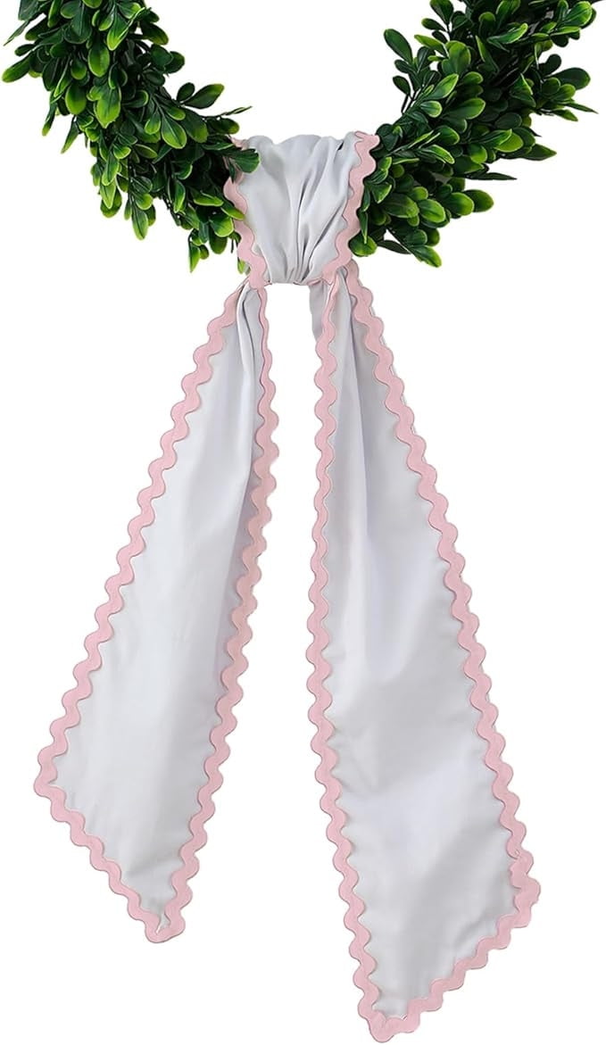 1-Pack Multi-Color Satin Ribbon Bow Garland, 25cm Wide Pre-Tied Bows ...