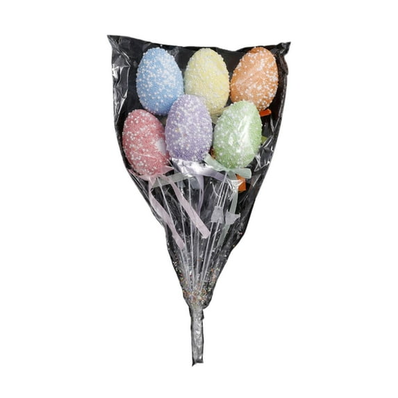 1 Pack Multicolored Glittering Foam Easter Egg Decoration Party Hanging ...