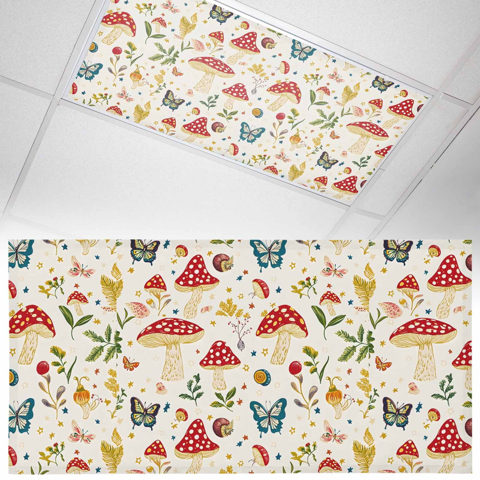 1 Pack Mushroom Butterfly Fluorescent Light Covers for Ceiling Lights ...