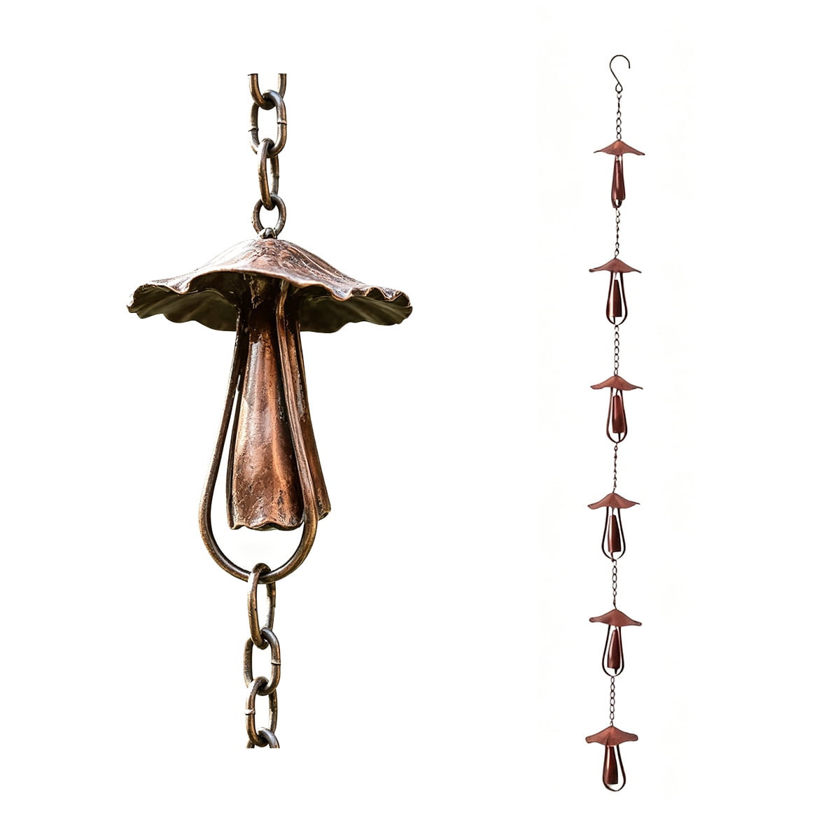 1 Pack Mushroom Metal Bell Rain Chains for Gutters Chain Downspout – 4. ...