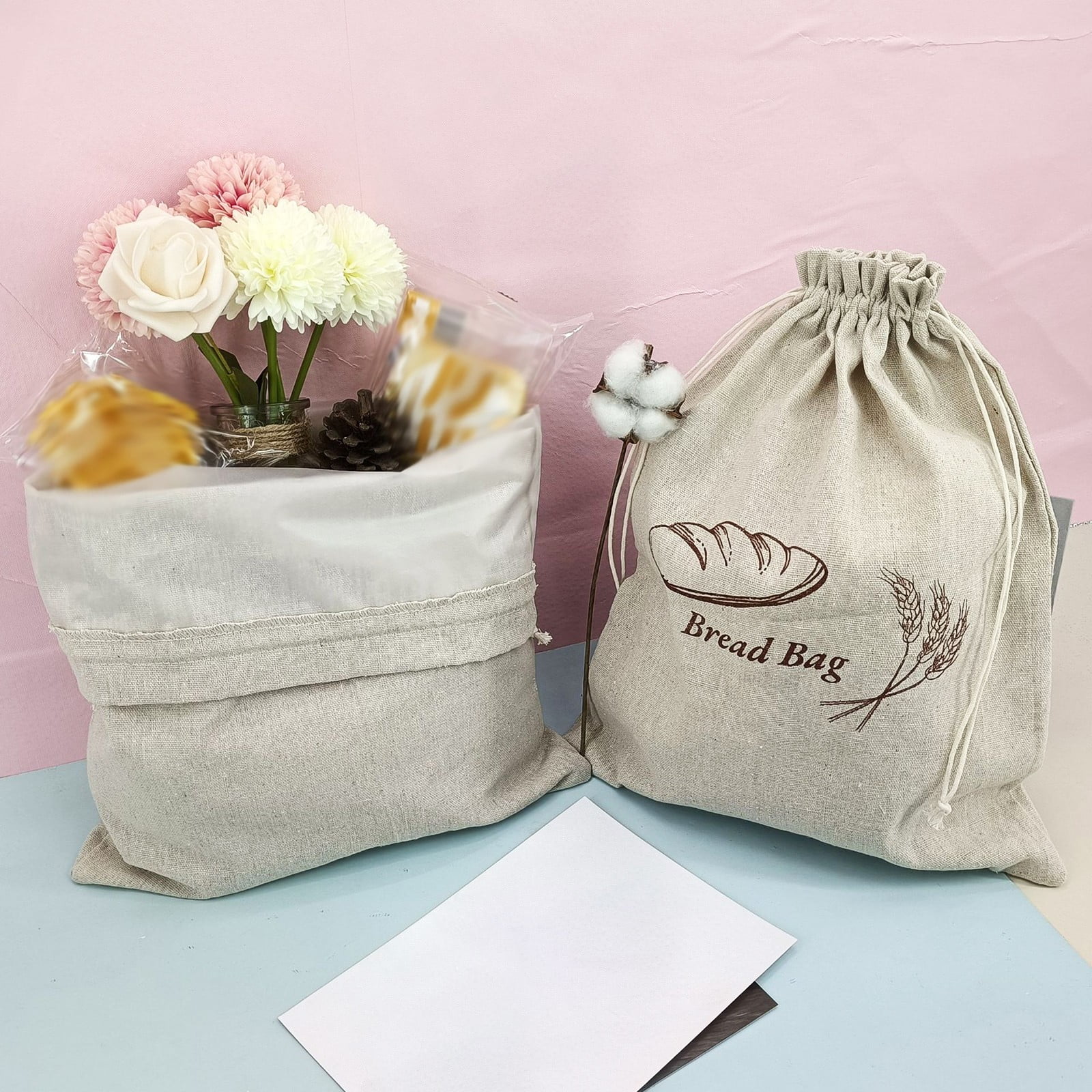 1-Pack Natural Linen Bread Bag – Eco-Friendly Food Storage | Linen ...