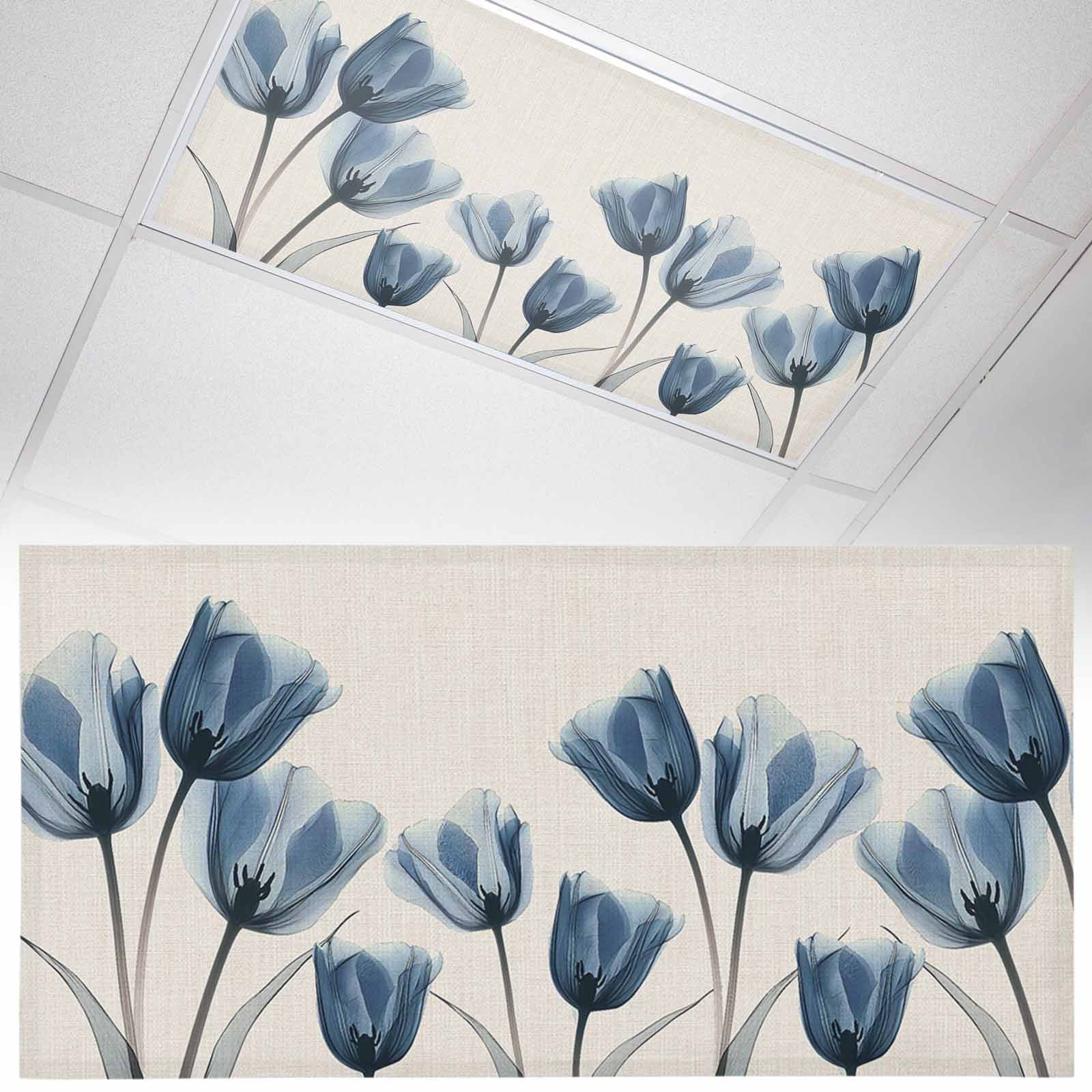 1 Pack Navy Blue Fluorescent Light Covers for Ceiling Lights Tulip ...