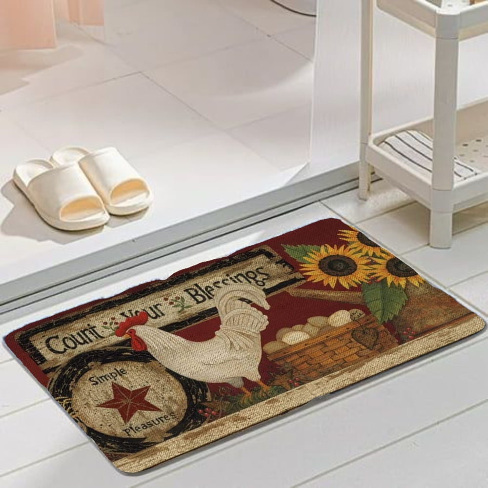 1 Pack Non-Slip Diatomite Bath Mat, bathroom rugs Country Farmhouse ...