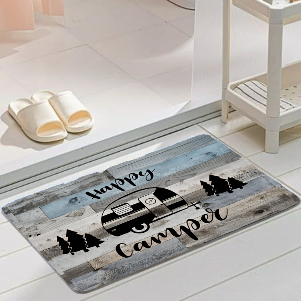1 Pack Non-Slip Diatomite Bath Mat, bathroom rugs Happy Camper With ...