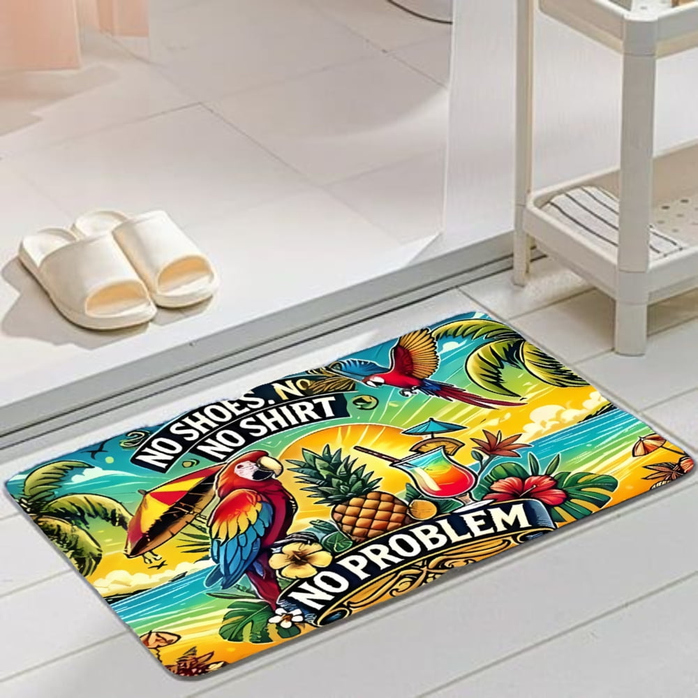 1 Pack Non-Slip Diatomite Bath Mat, bathroom rugs Tropical Beach Scene ...