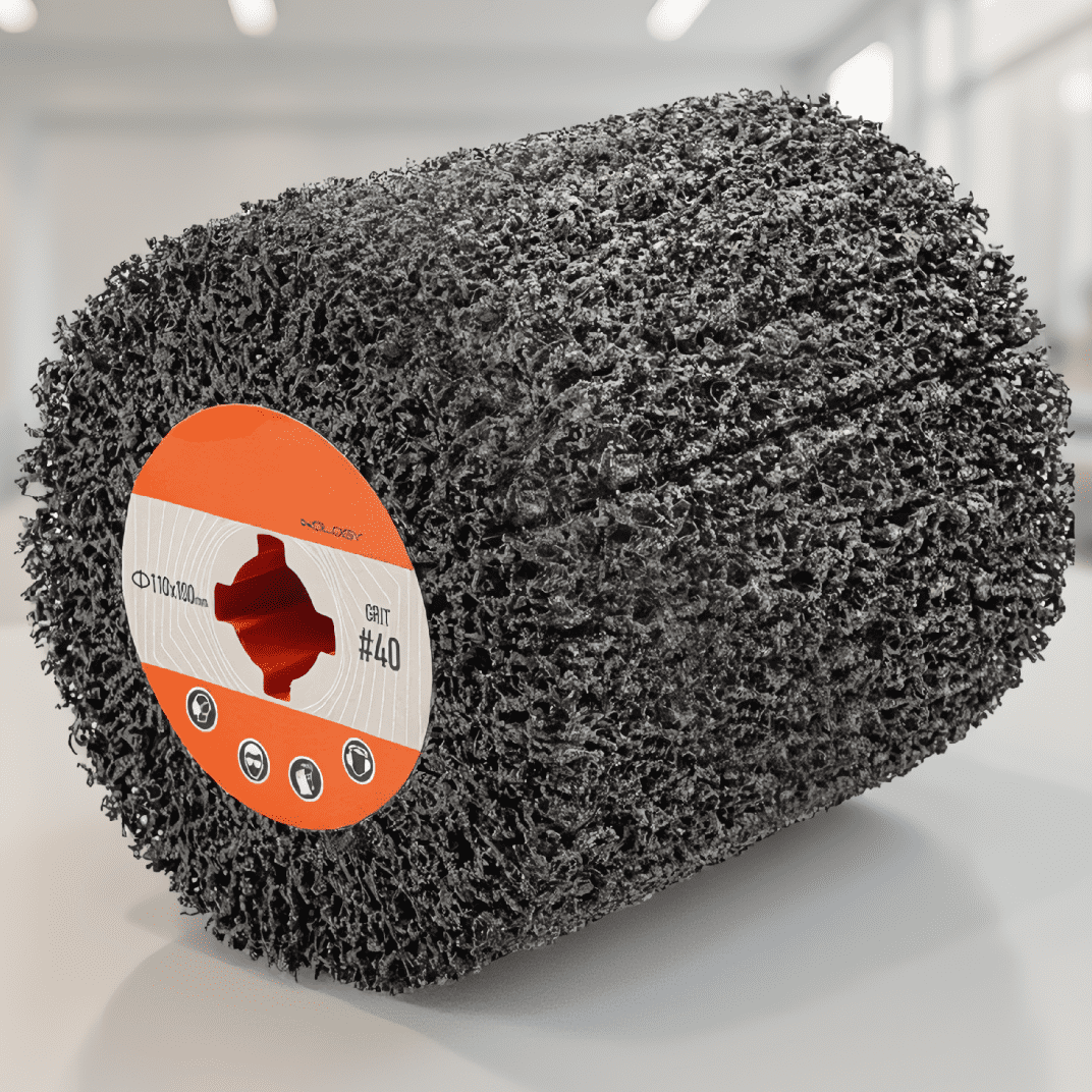 1 Pack Non-Woven Flap Wheel Strip Drum, 40 Grit, 110x100mm, Rust Paint ...