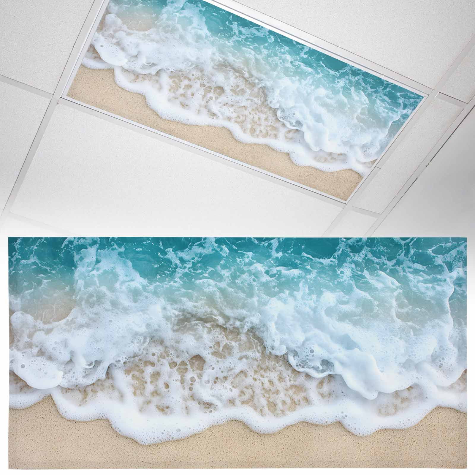 1 Pack Ocean Beach Fluorescent Light Covers for Ceiling Lights Summer ...