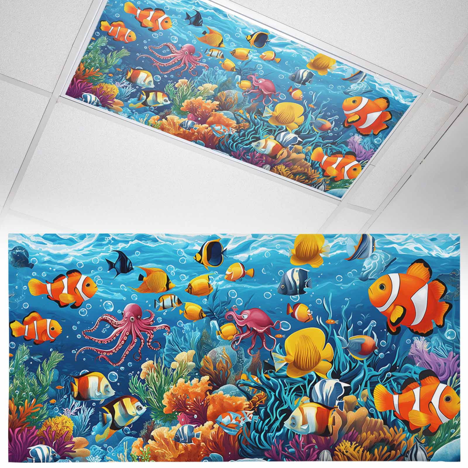 1 Pack Ocean Marine Fluorescent Light Covers for Ceiling Lights Life ...
