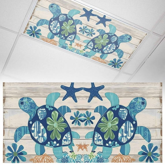 1 Pack Ocean Turtle Fluorescent Light Covers for Ceiling Lights Sea ...