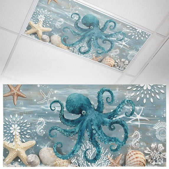 1 Pack Octopus Fluorescent Light Covers for Ceiling Lights Coral ...