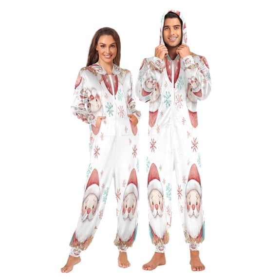 1-Pack Onesie Adult Hooded Pajamas, Soft Fleece Full Zip One Piece ...