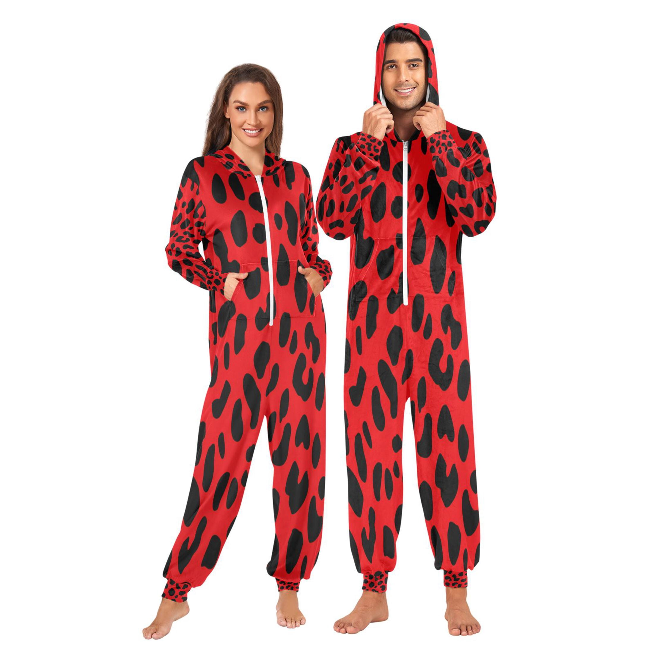 1-Pack Onesie Adult Hooded Pajamas, Soft Fleece Full Zip One Piece ...