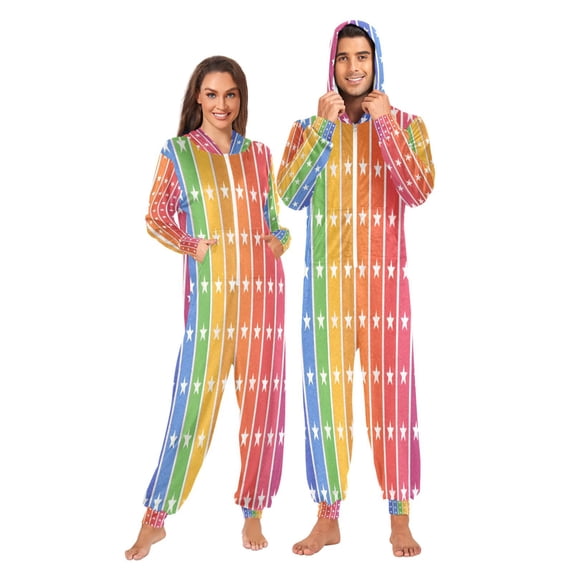 1-Pack Onesie Adult Hooded Pajamas, Soft Fleece Full Zip One Piece ...