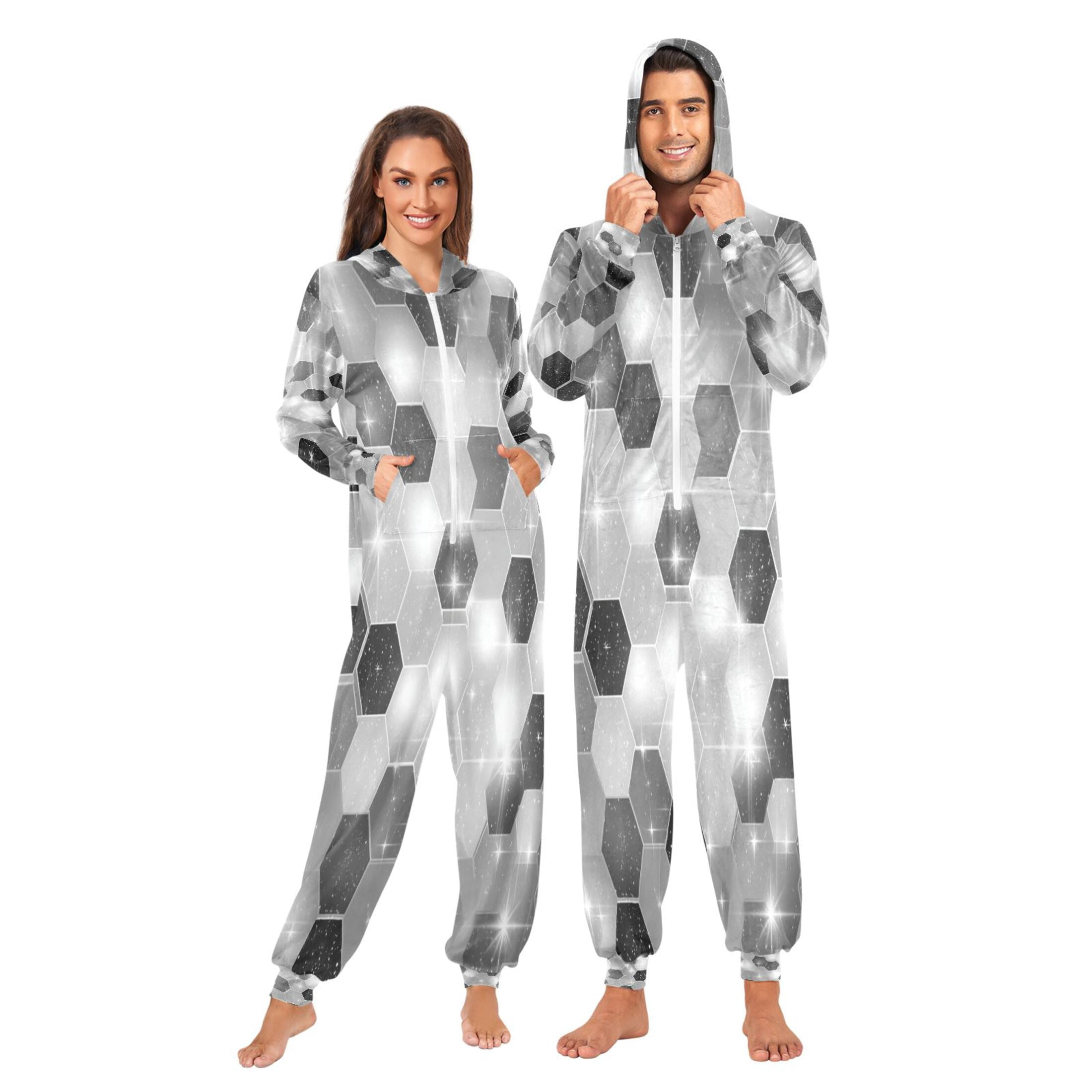 1-Pack Onesie Adult Hooded Pajamas, Soft Fleece Full Zip One Piece ...