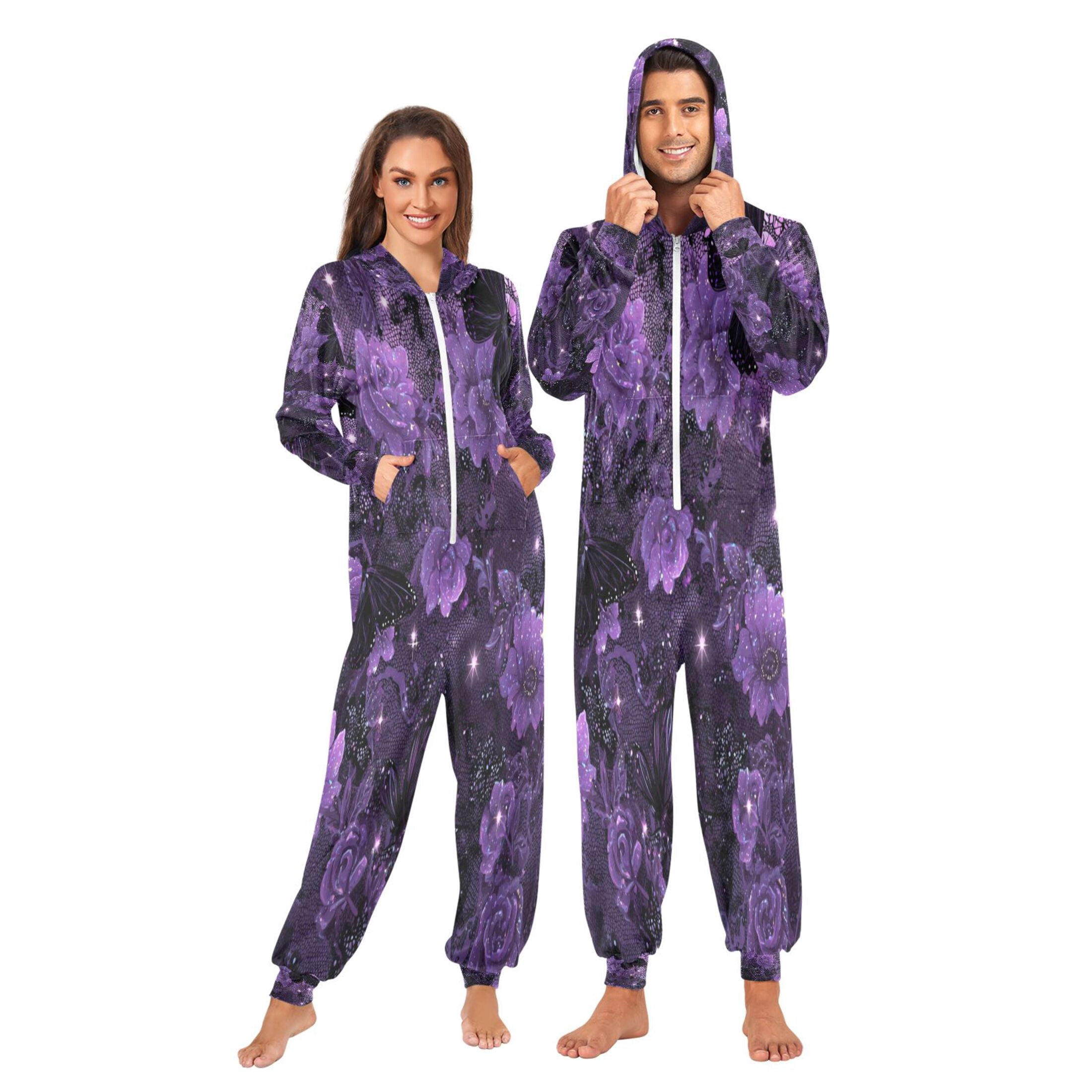 1-Pack Onesie Adult Hooded Pajamas, Soft Fleece Full Zip One Piece ...