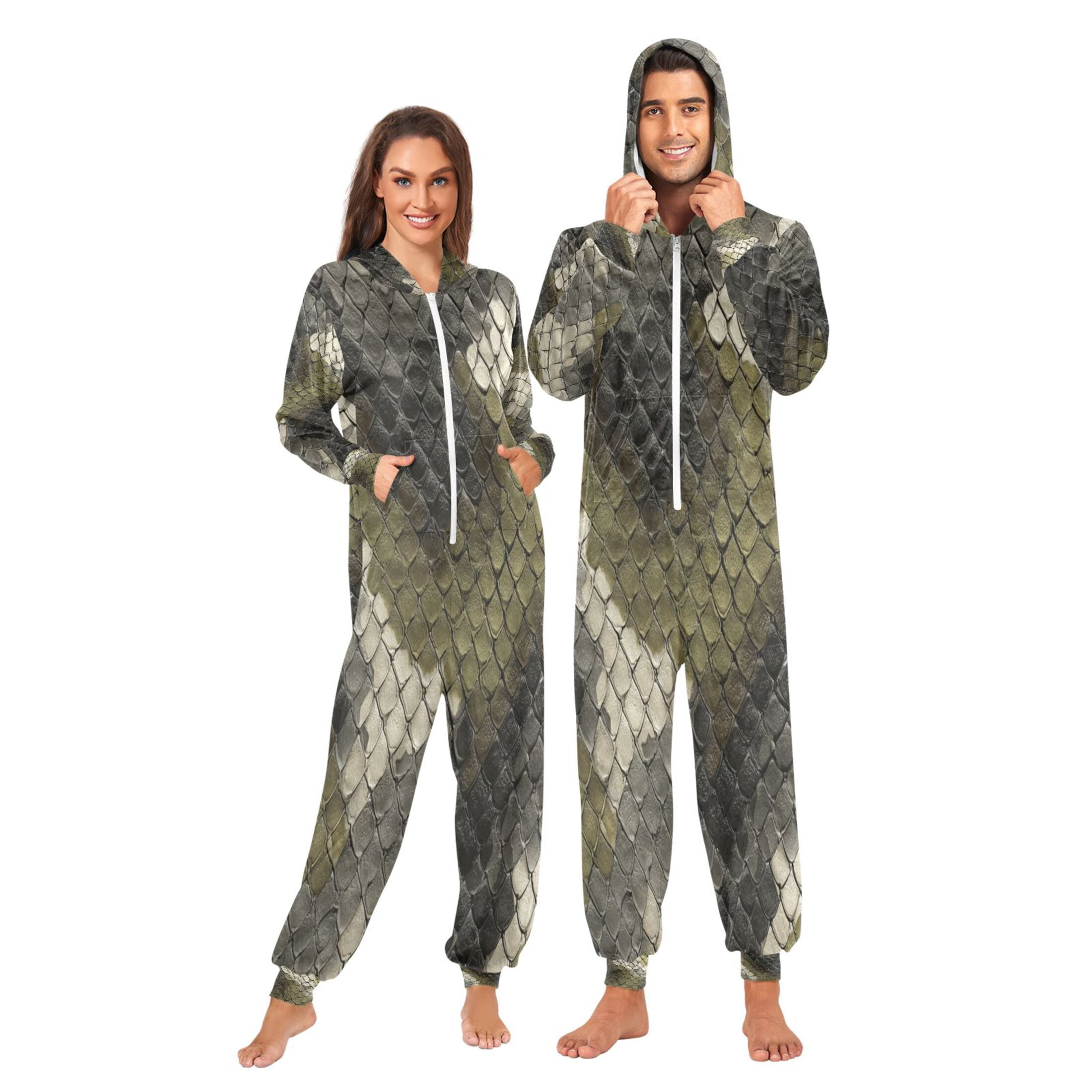 1-Pack Onesie Adult Hooded Pajamas, Soft Fleece Full Zip One Piece ...