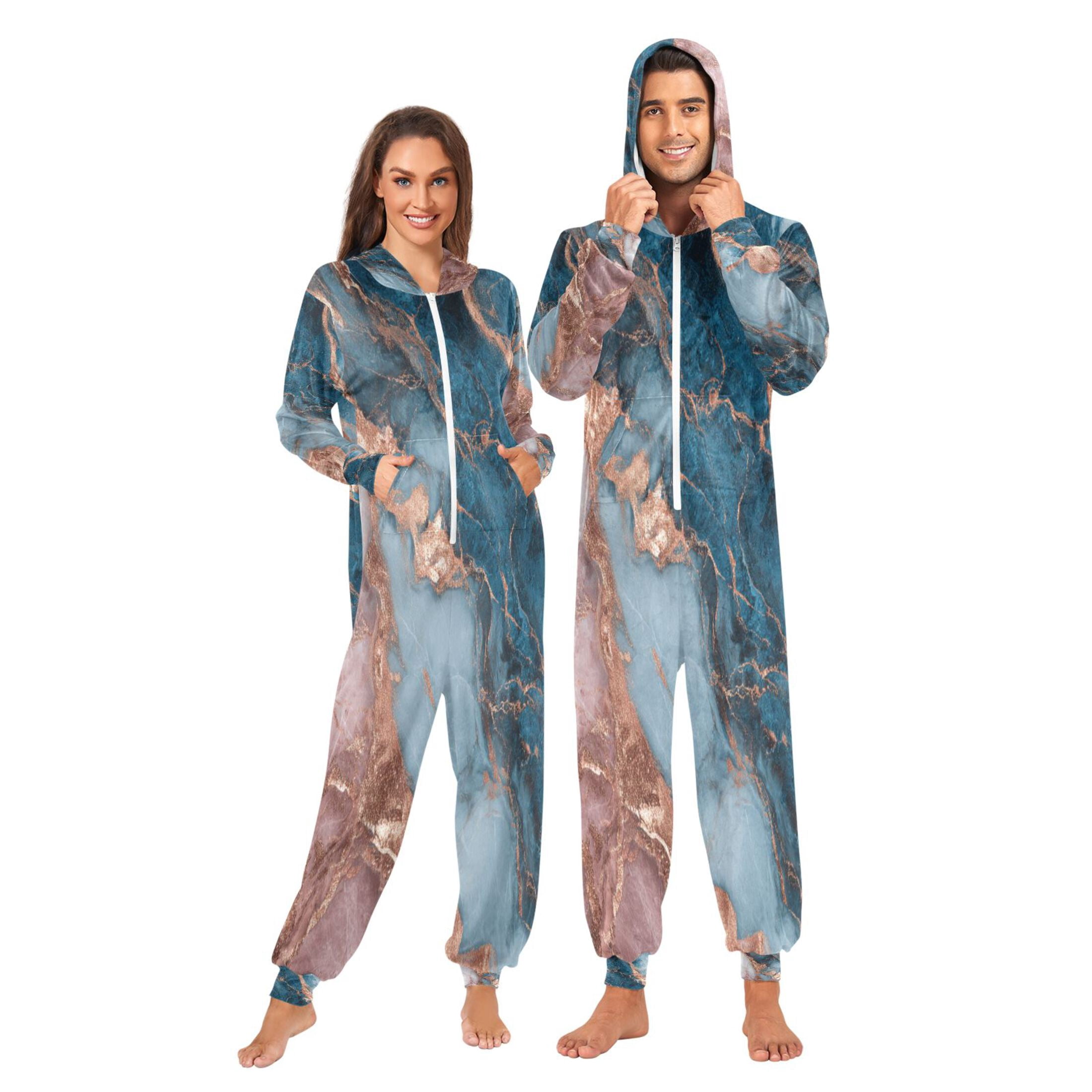 1-Pack Onesie Adult Hooded Pajamas, Soft Fleece Full Zip One Piece ...