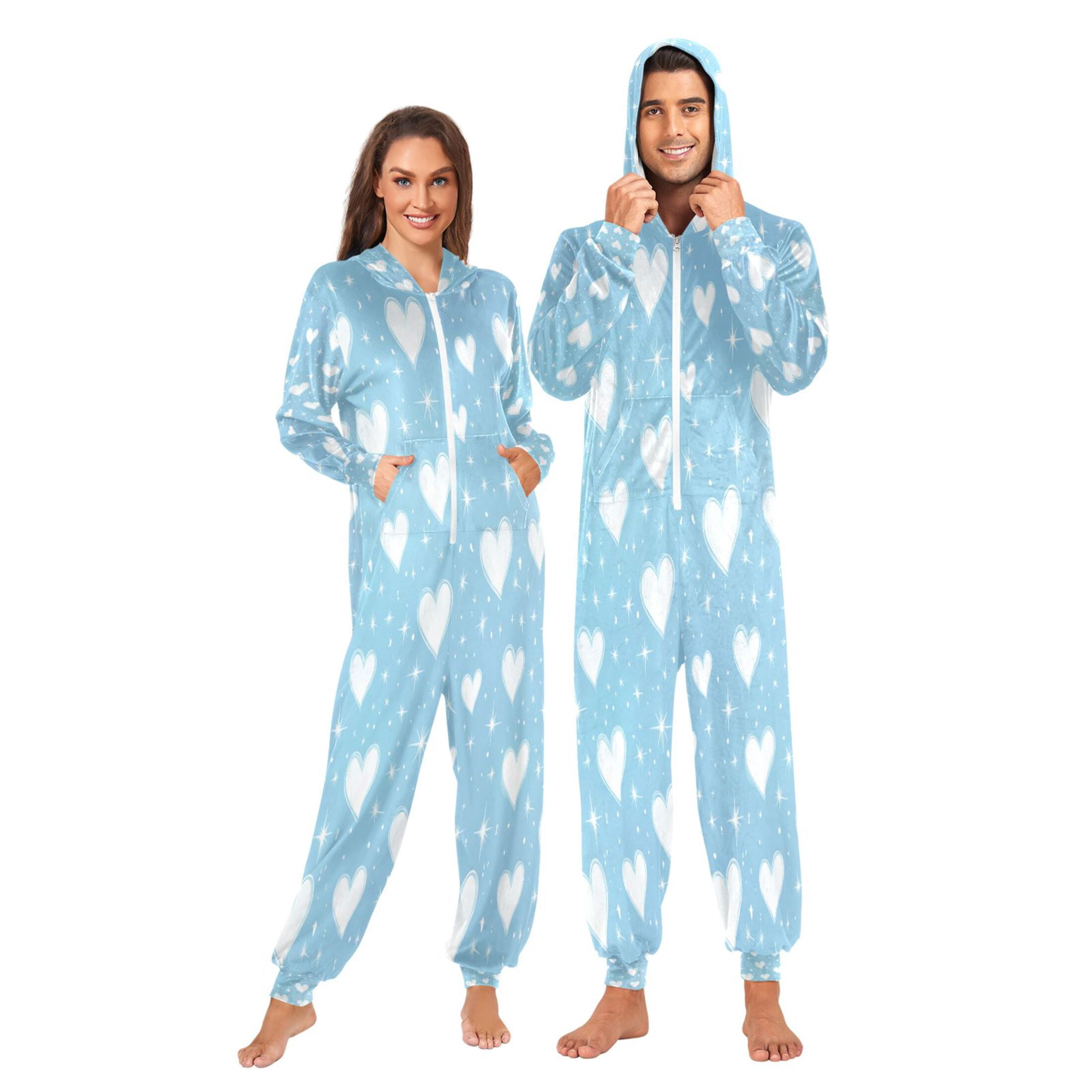 1-Pack Onesie Adult Hooded Pajamas, Soft Fleece Full Zip One Piece ...