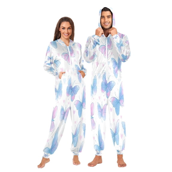 1-Pack Onesie Adult Hooded Pajamas, Soft Fleece Full Zip One Piece ...