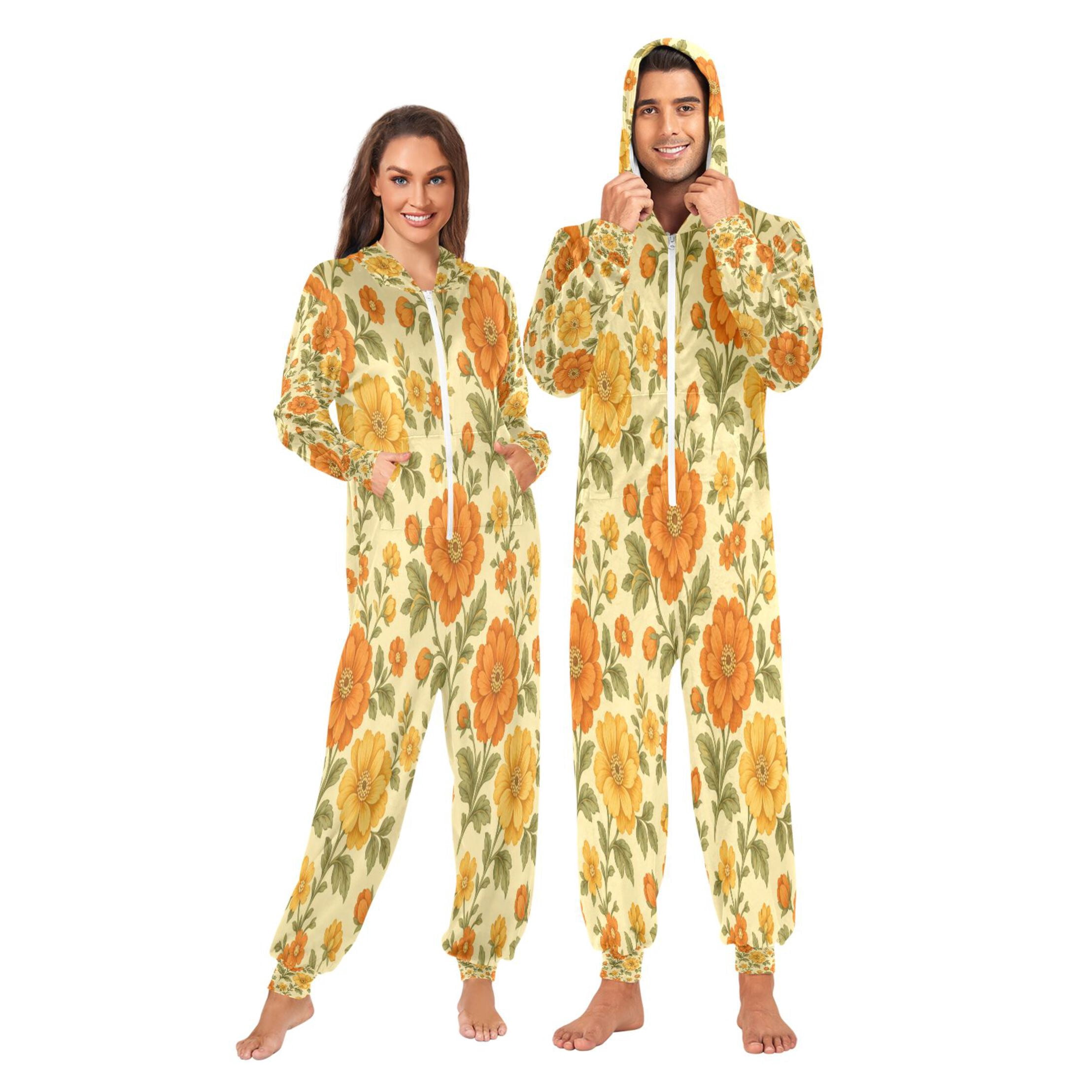 1-Pack Onesie Adult Hooded Pajamas, Soft Fleece Full Zip One Piece ...