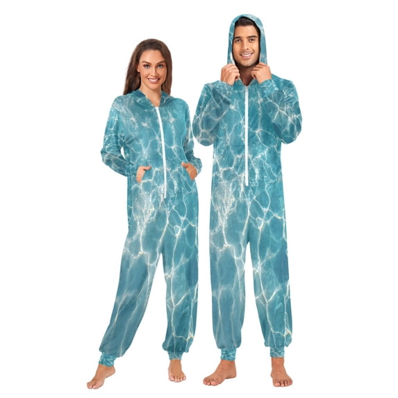 1-Pack Onesie Adult Hooded Pajamas, Soft Fleece Full Zip One Piece ...