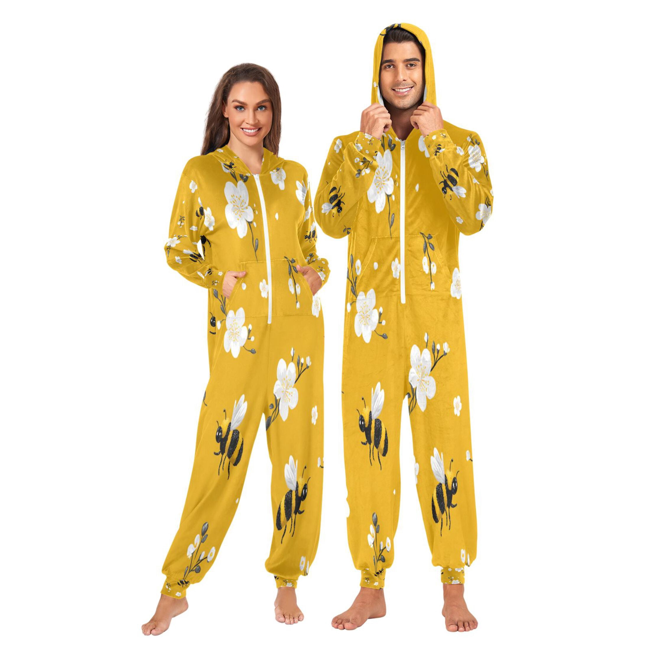 1-Pack Onesie Adult Hooded Pajamas, Soft Fleece Full Zip One Piece ...