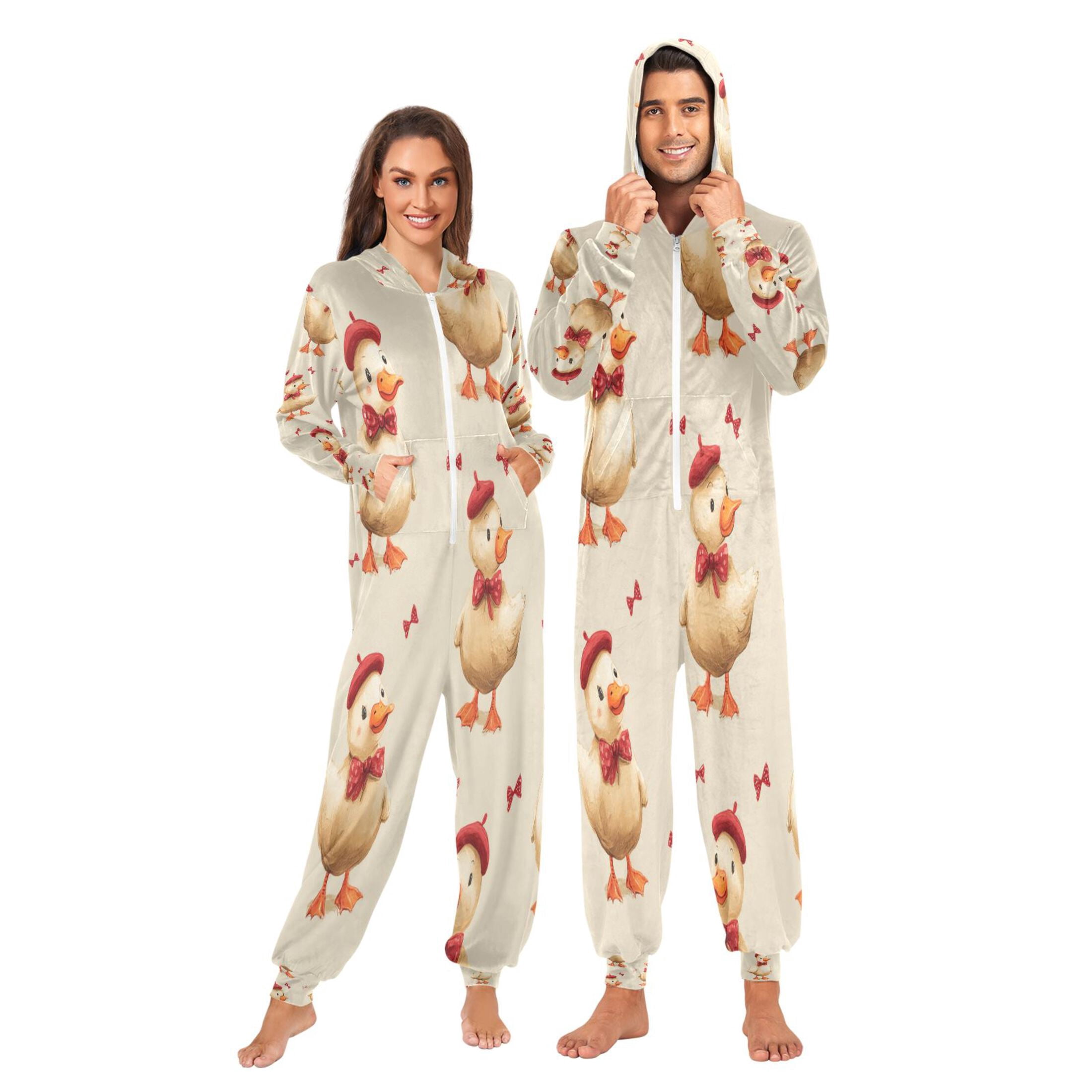 1-Pack Onesie Adult Hooded Pajamas, Soft Fleece Full Zip One Piece ...