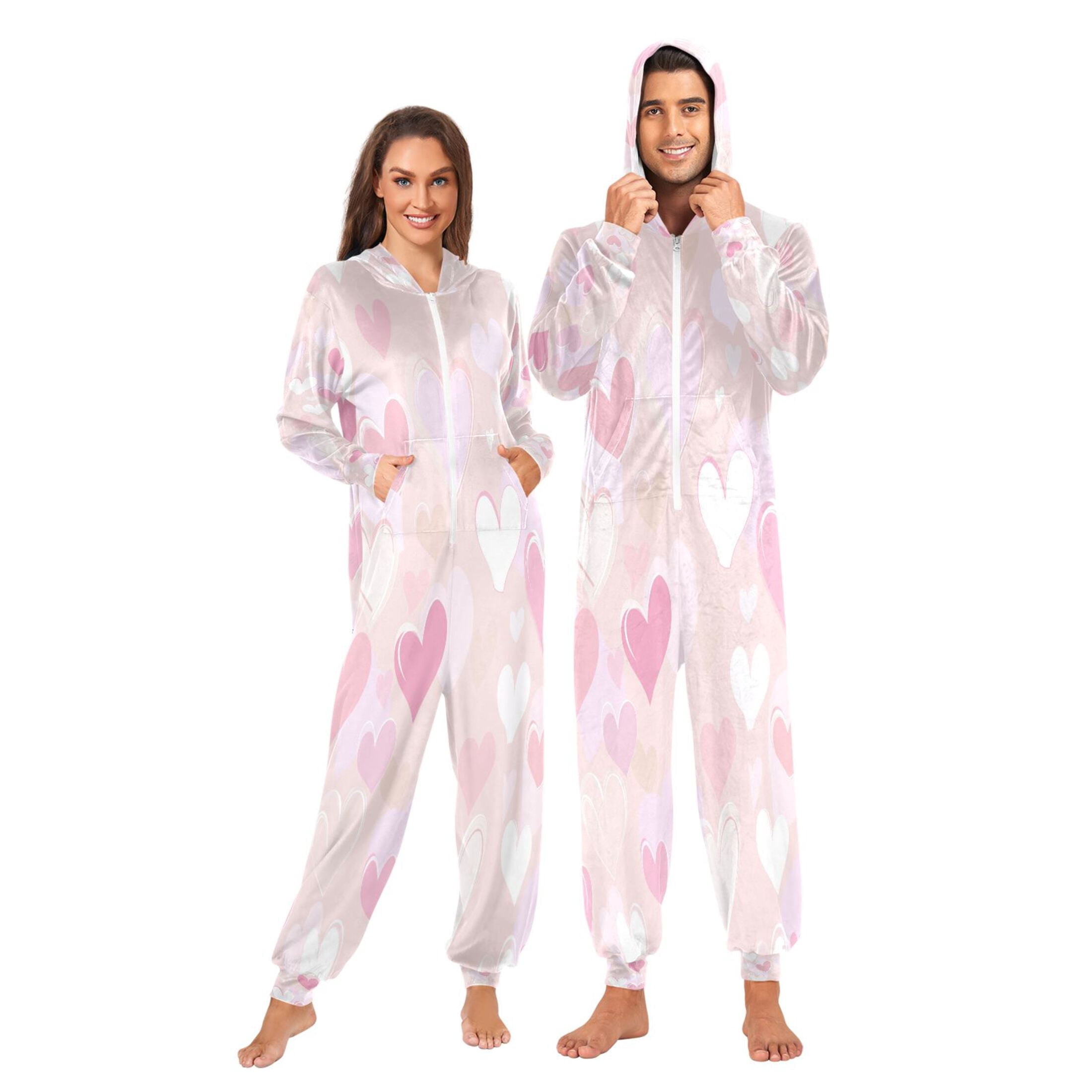 1-Pack Onesie Adult Hooded Pajamas, Soft Fleece Full Zip One Piece ...