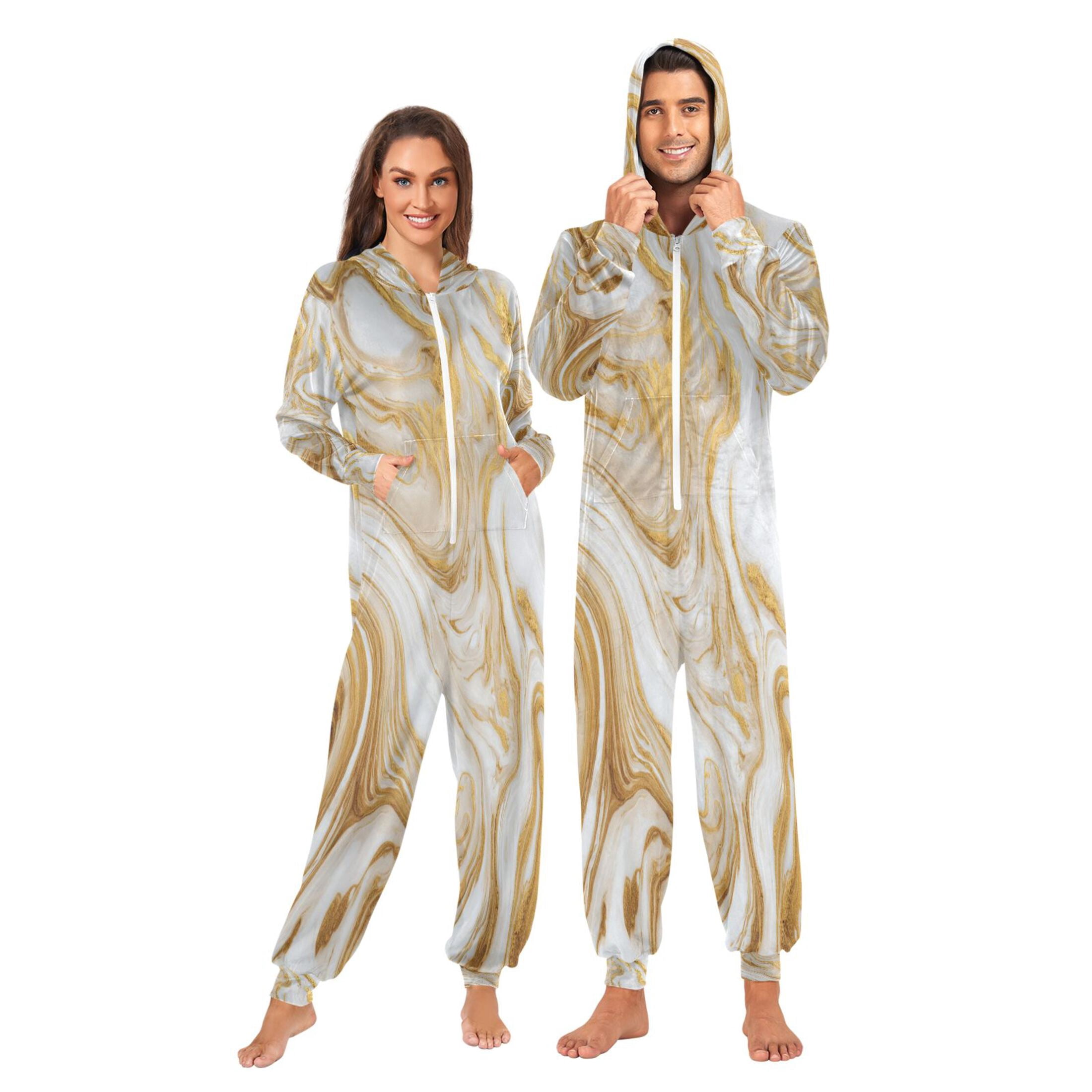 1-Pack Onesie Adult Hooded Pajamas, Soft Fleece Full Zip One Piece ...