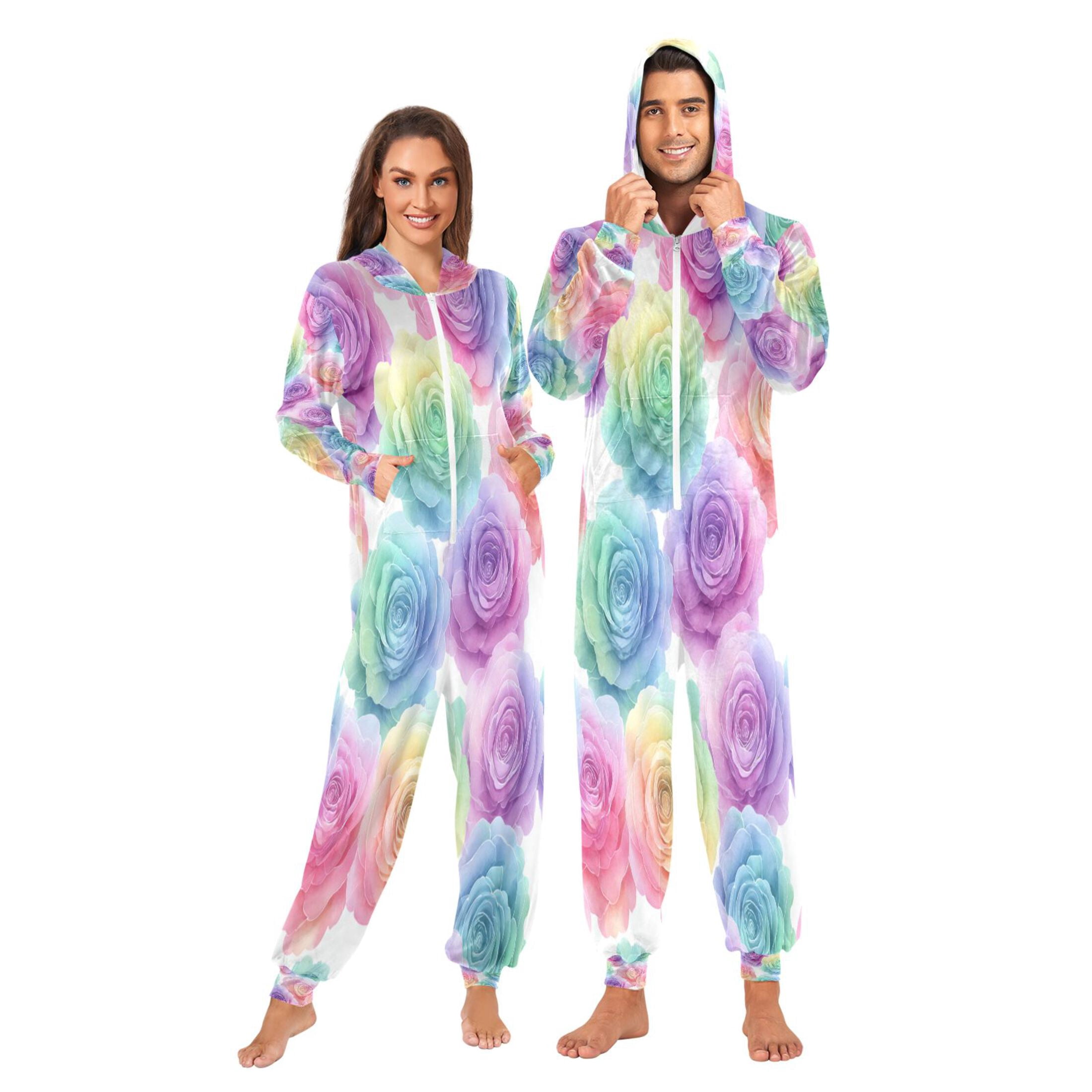 1-Pack Onesie Adult Hooded Pajamas, Soft Fleece Full Zip One Piece ...