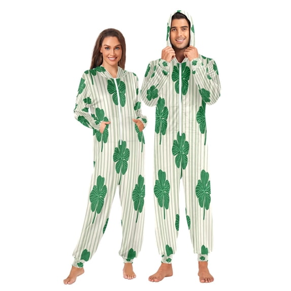 1-Pack Onesie Adult Hooded Pajamas, Soft Fleece Full Zip One Piece ...