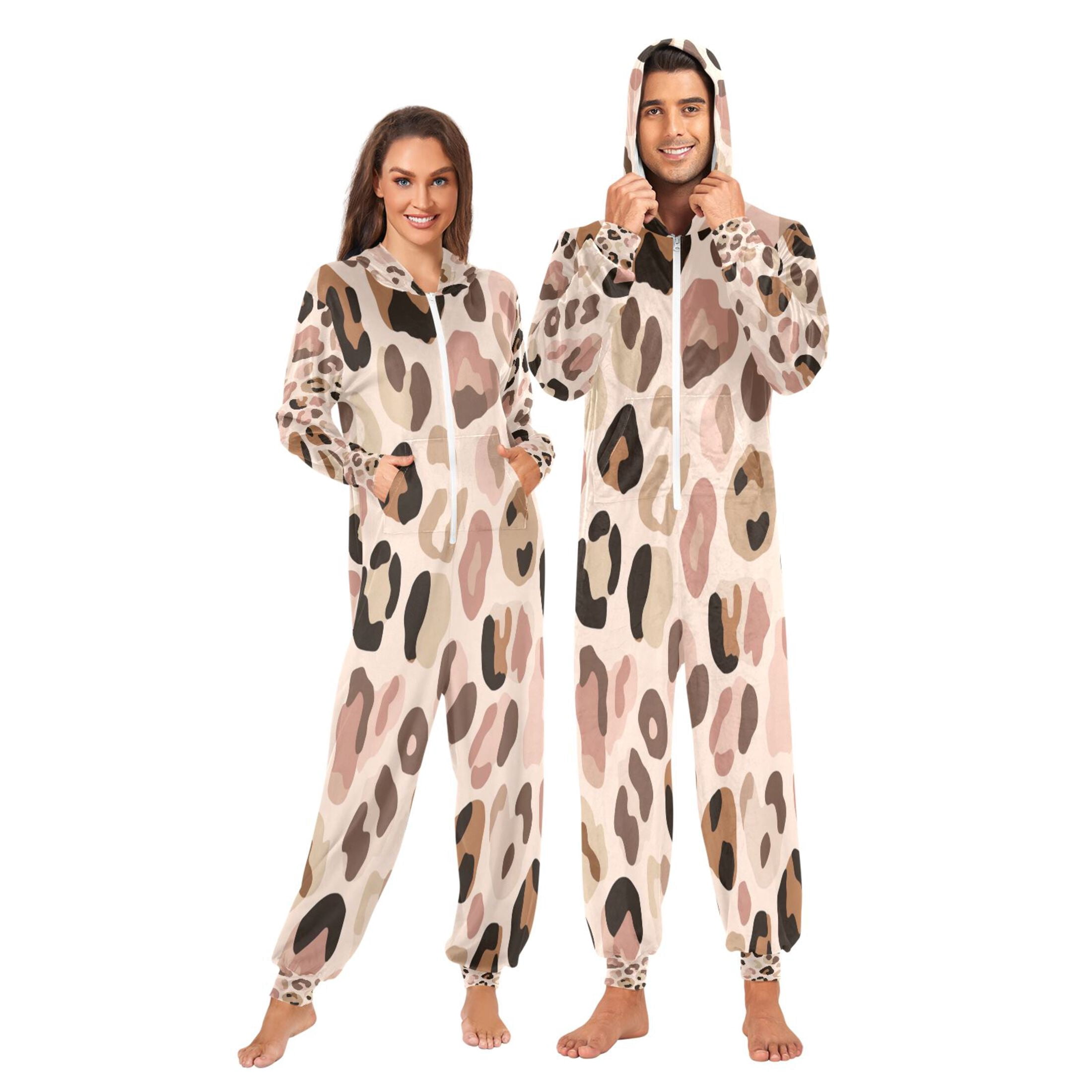 1-Pack Onesie Adult Hooded Pajamas, Soft Fleece Full Zip One Piece ...
