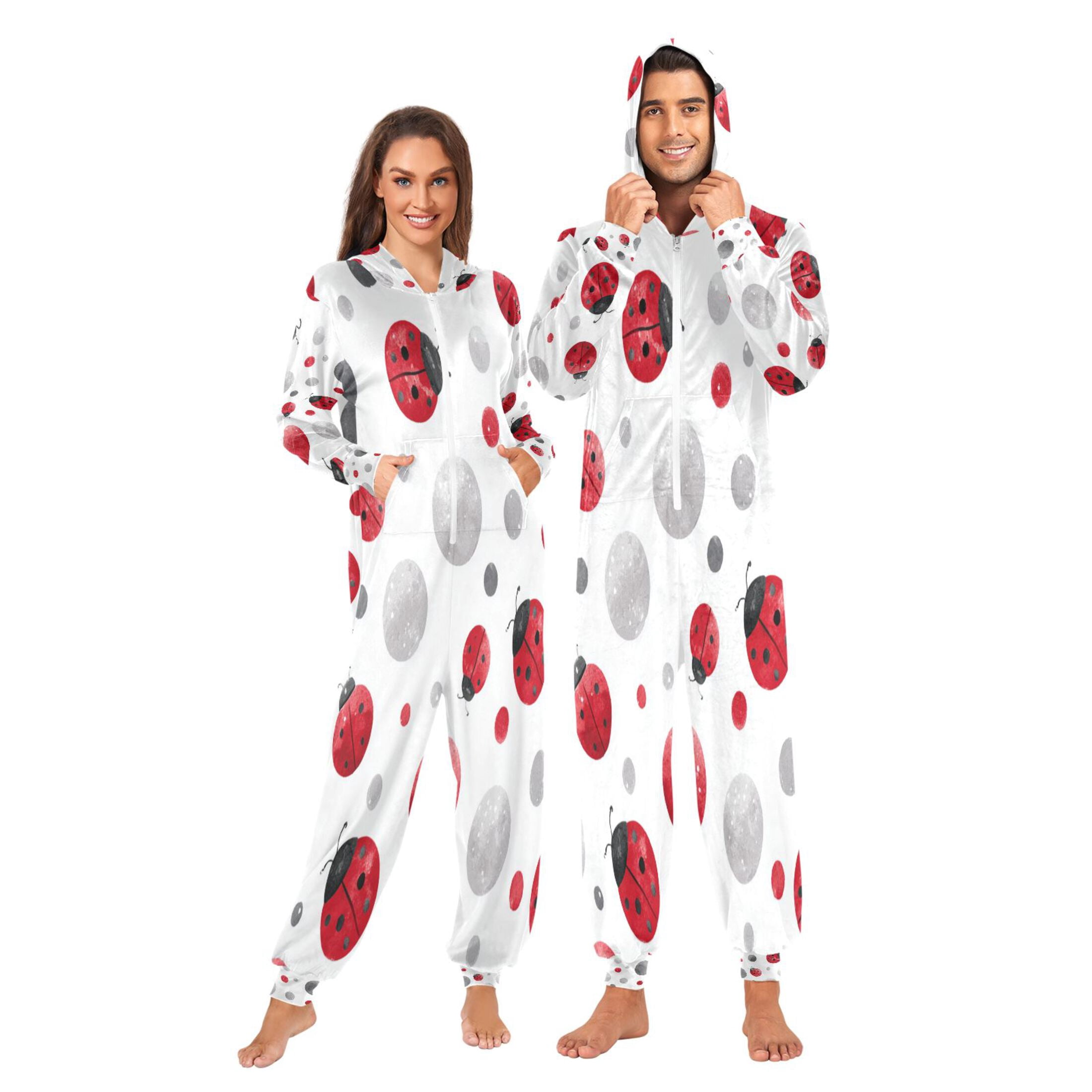 1-Pack Onesie Adult Hooded Pajamas, Soft Fleece Full Zip One Piece ...