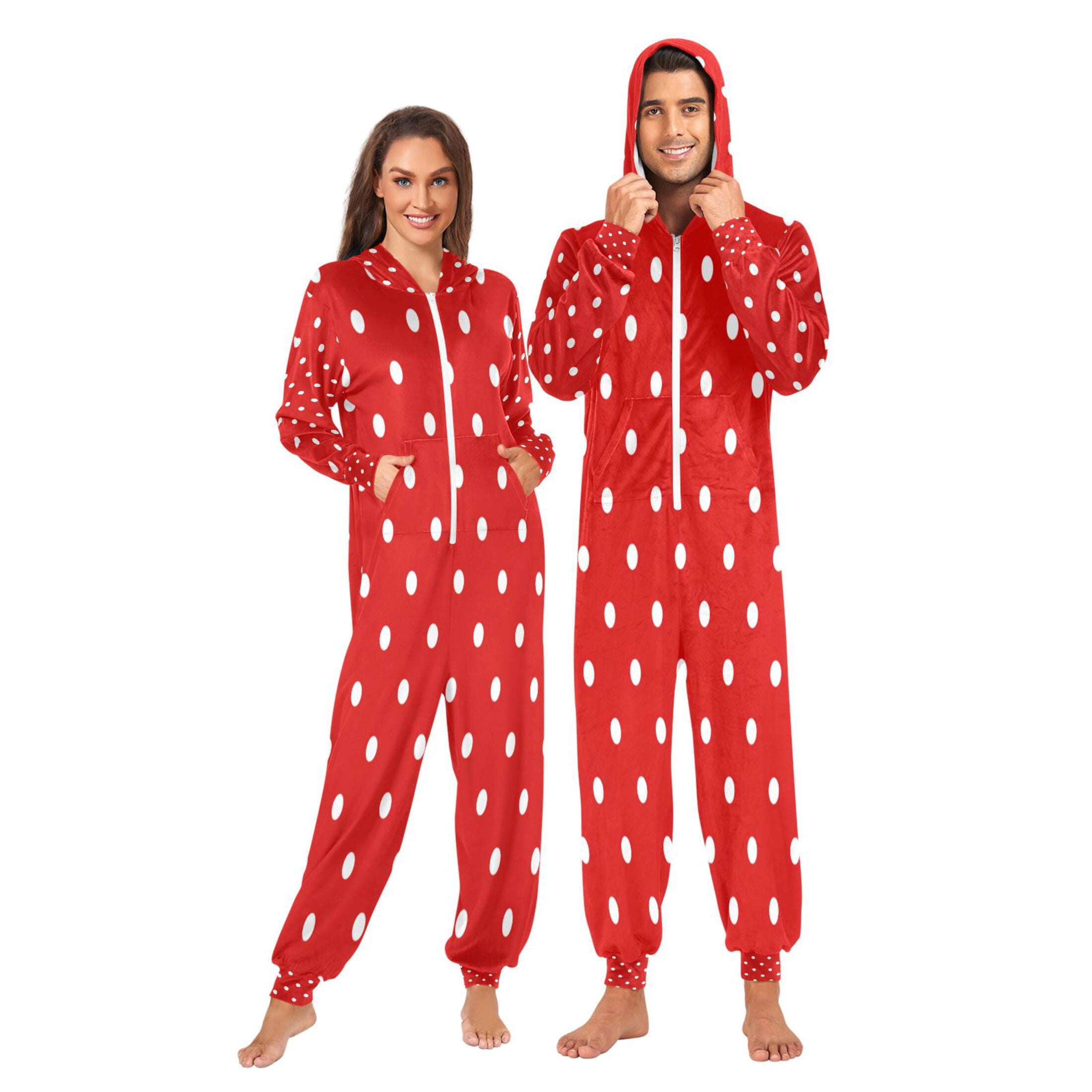 1-Pack Onesie Adult Hooded Pajamas, Soft Fleece Full Zip One Piece ...