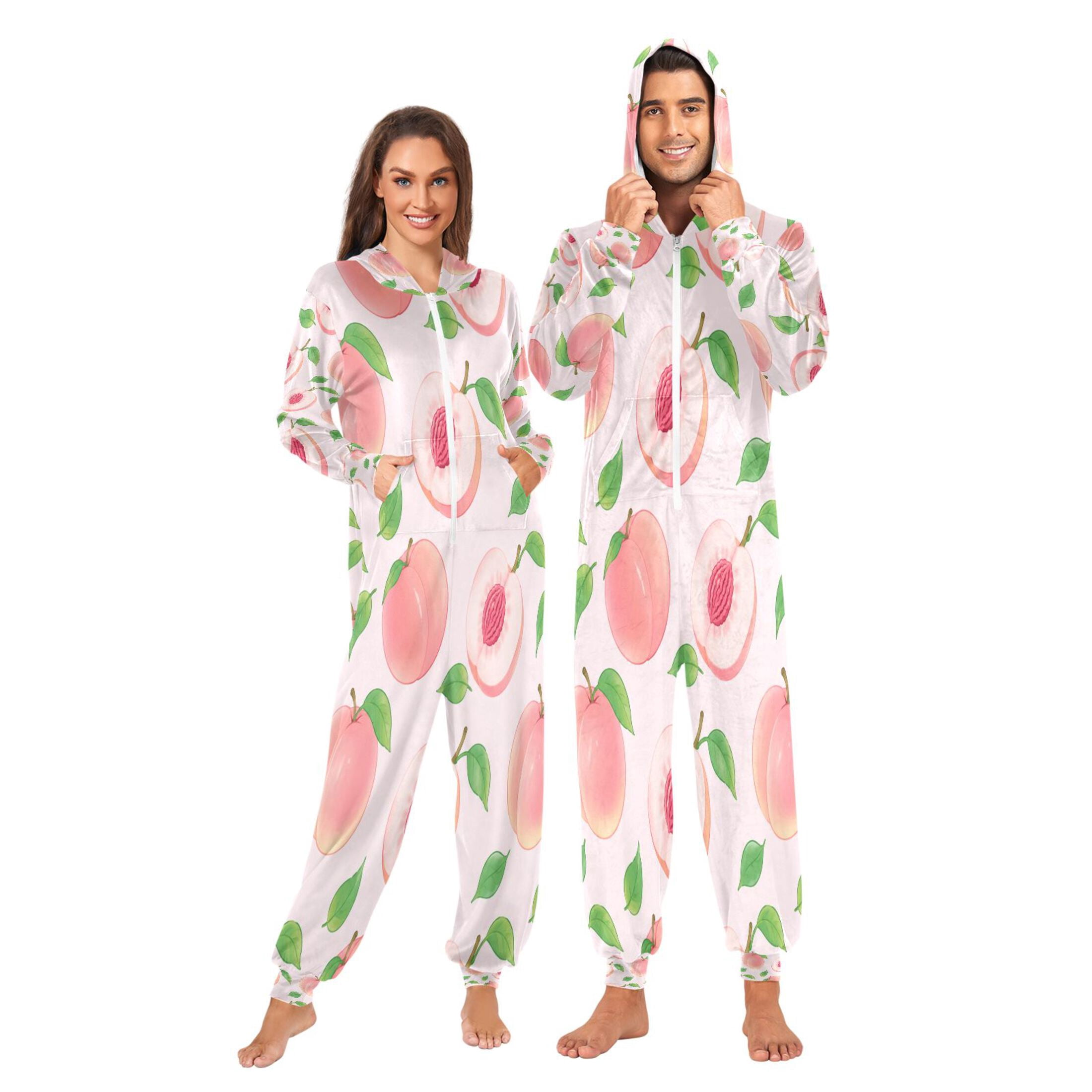 1-Pack Onesie Adult Hooded Pajamas, Soft Fleece Full Zip One Piece ...