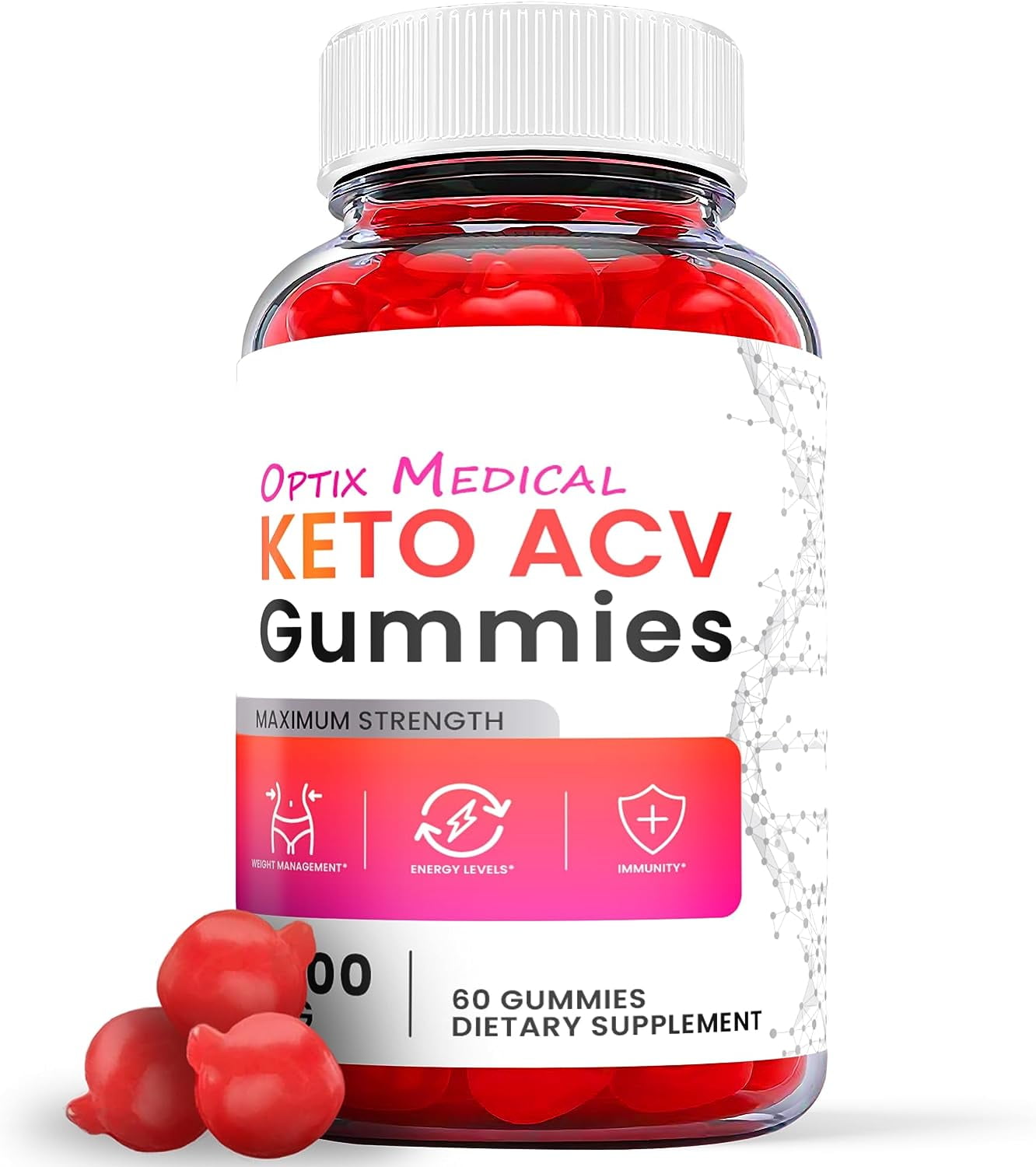 (1 Pack) Optix Medical Keto ACV Gummies - Apple Cider Vinegar ...