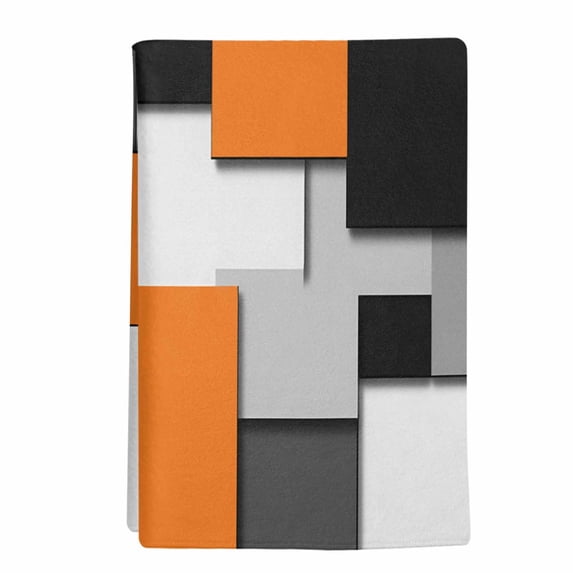 1 Pack Orange Black Patchwork Kitchen Towels Abstract Retro Art ...