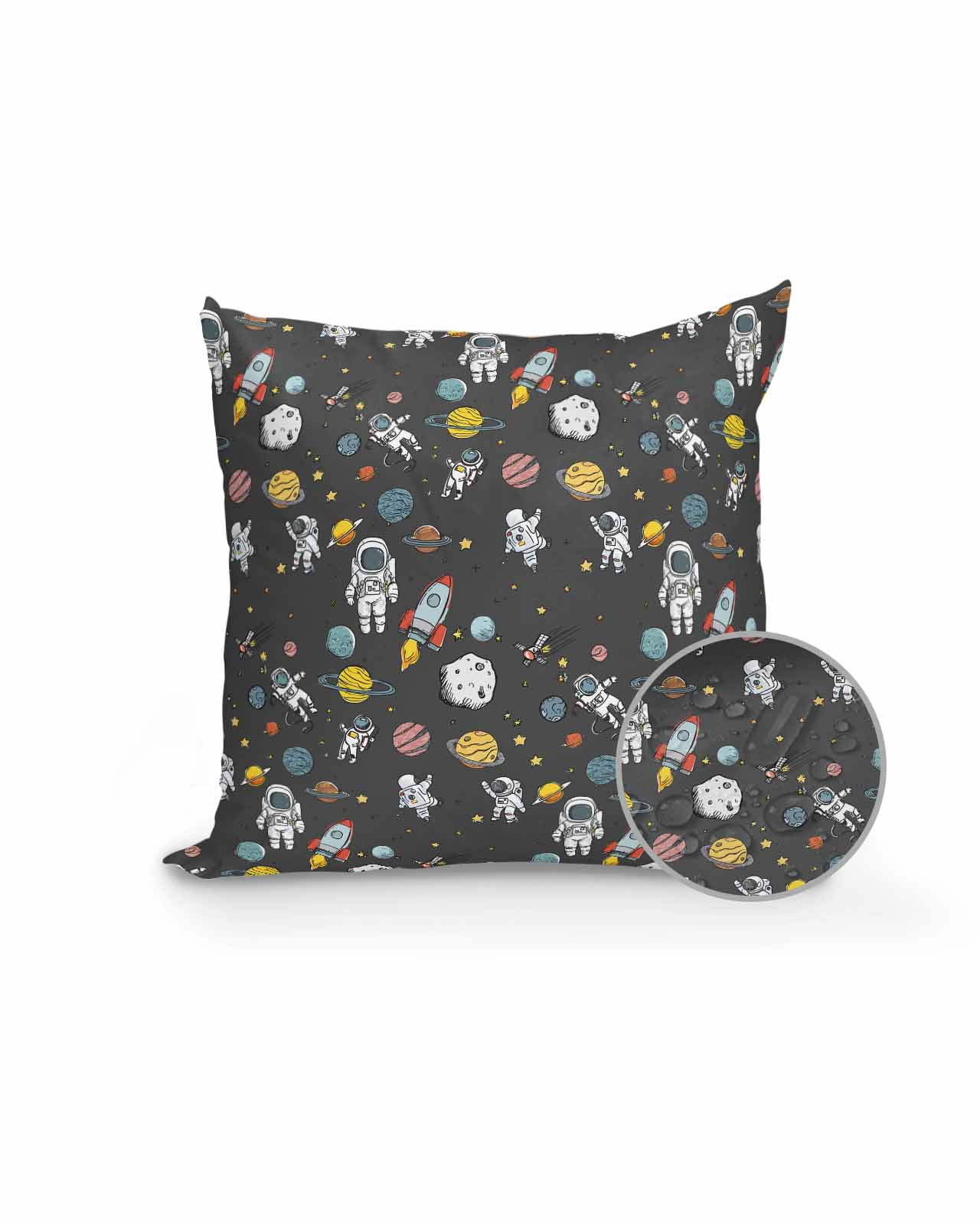 1 Pack Outdoor Pillows Waterproof, Grey Space Indoor/Outdoor Throw ...