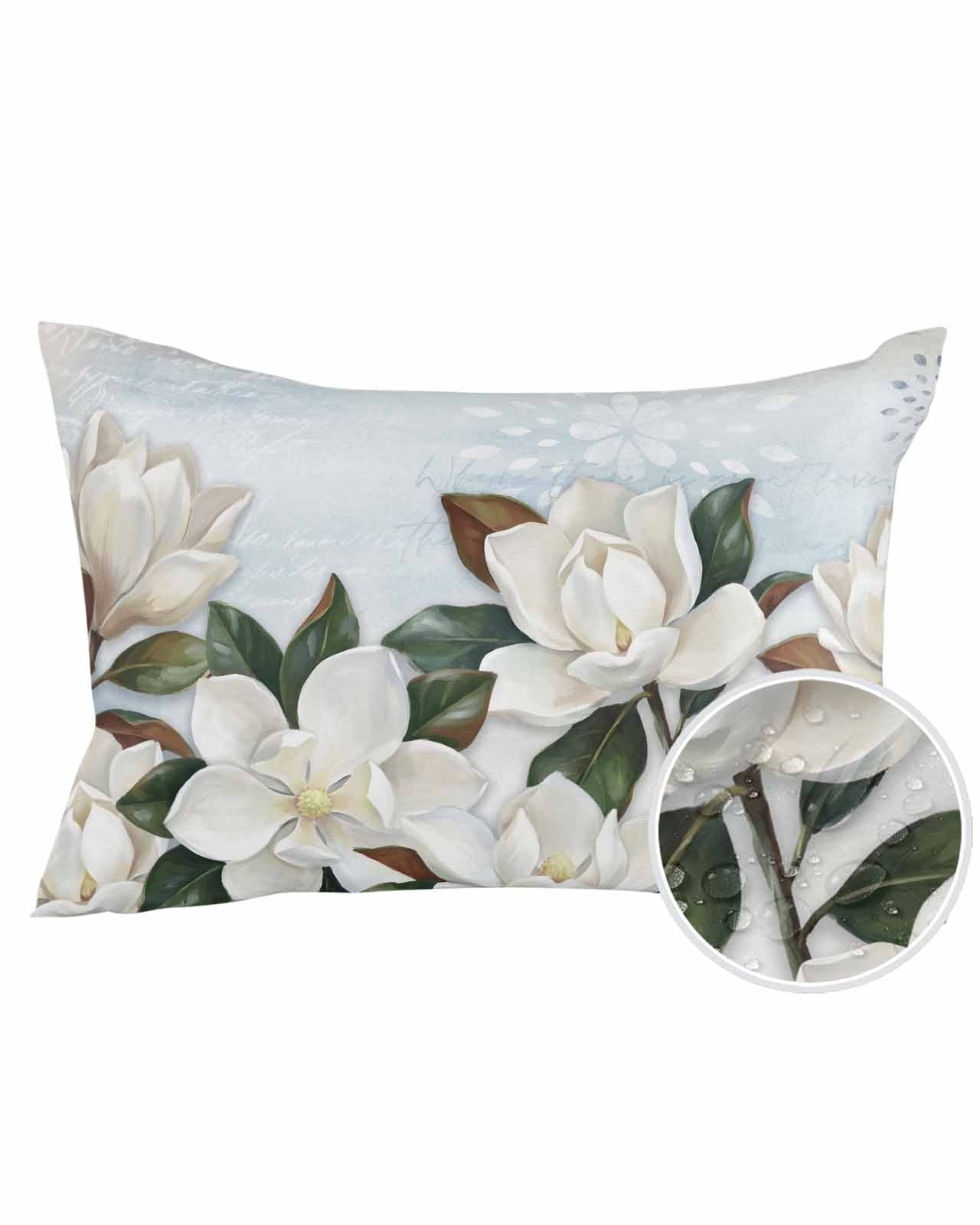 1 Pack Outdoor Pillows Waterproof, Spring Magnolia Flower Indoor ...