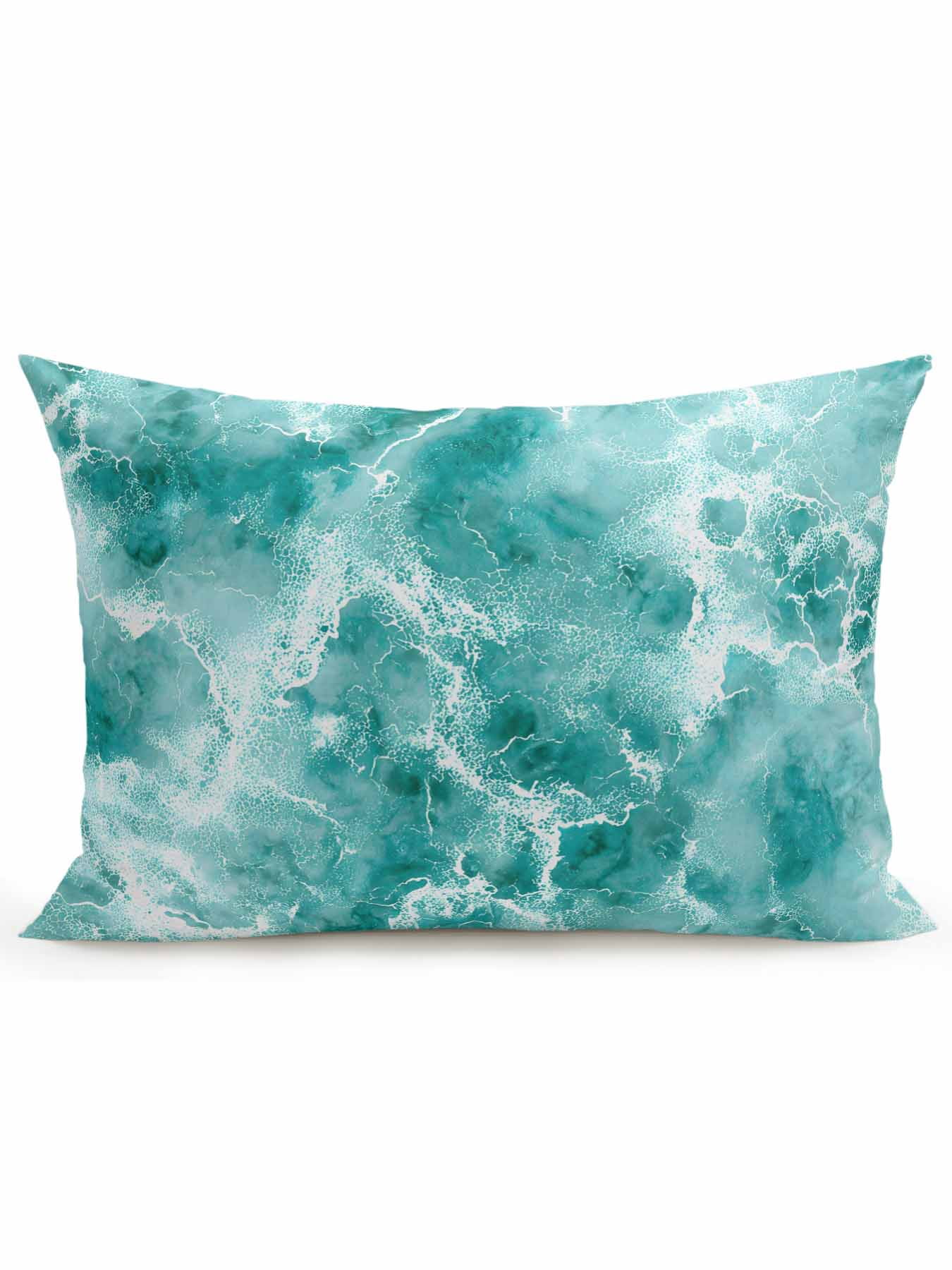 1 Pack Outdoor Throw Pillow, Ocean Waves Waterproof Pillow with Insert ...